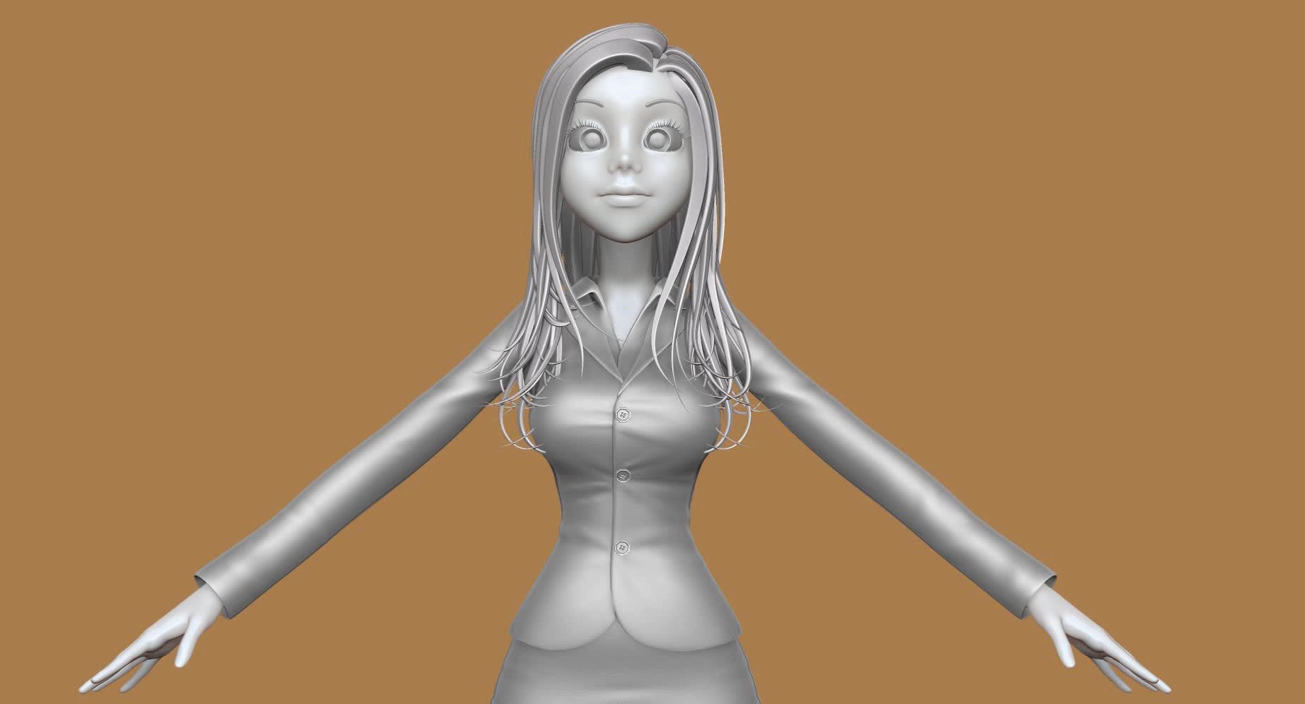 3d cartoon woman business model