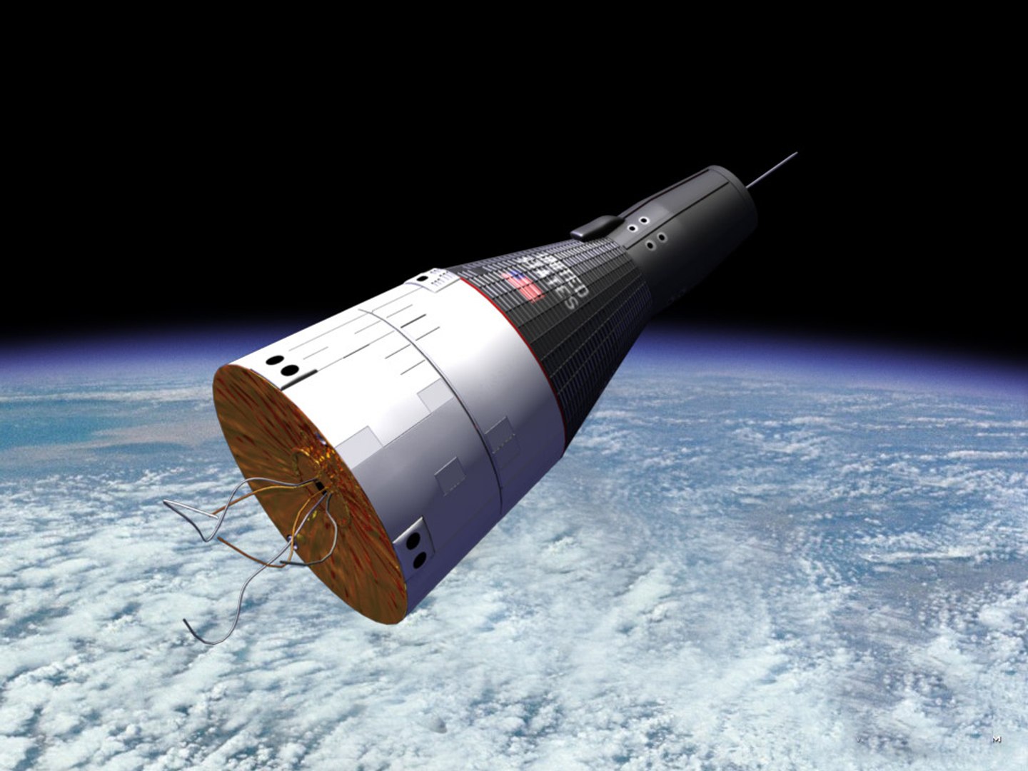 Gemini Space Capsule Orbital 3d Model