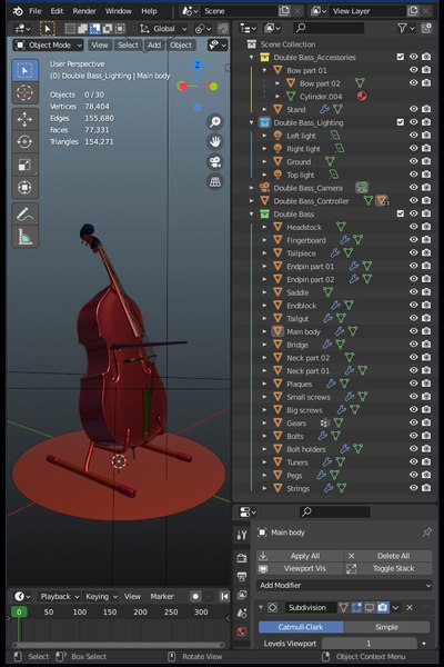 Double bass model - TurboSquid 1690216