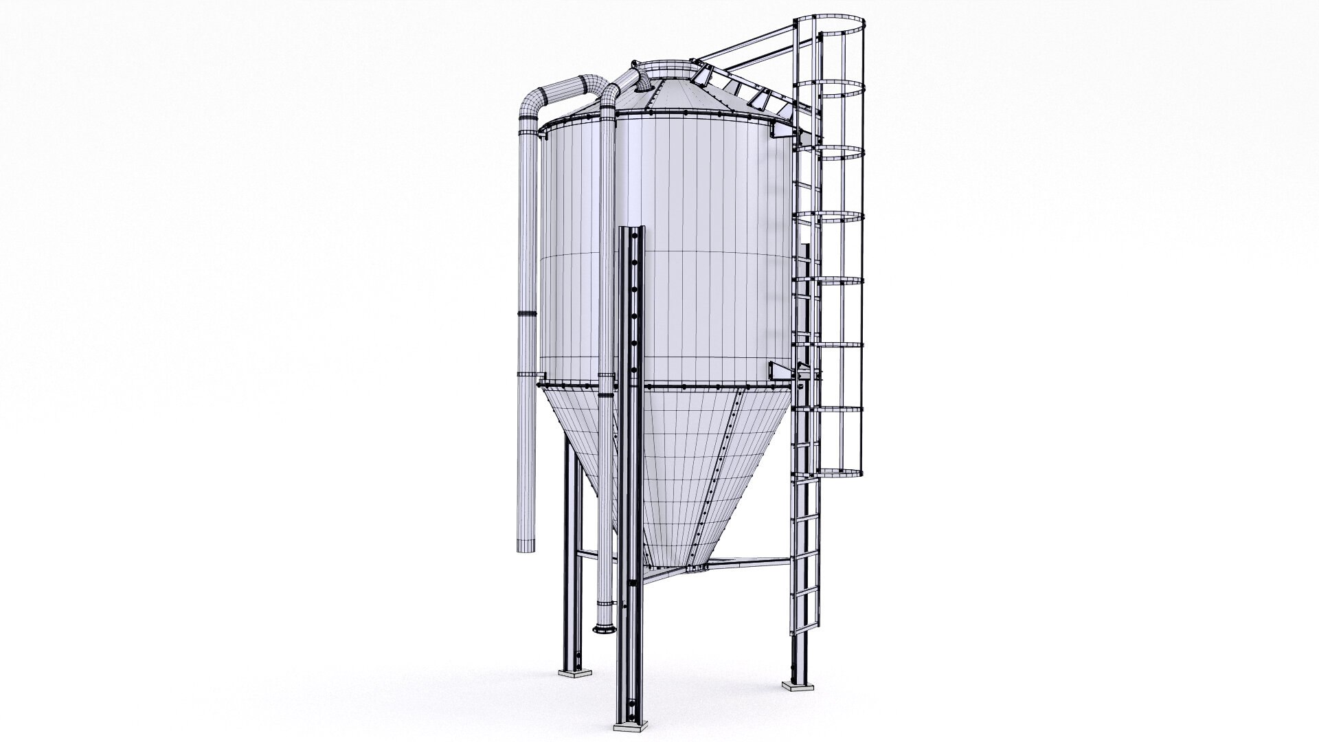 Farm Forage Grain Silos V25 3D - TurboSquid 2419050