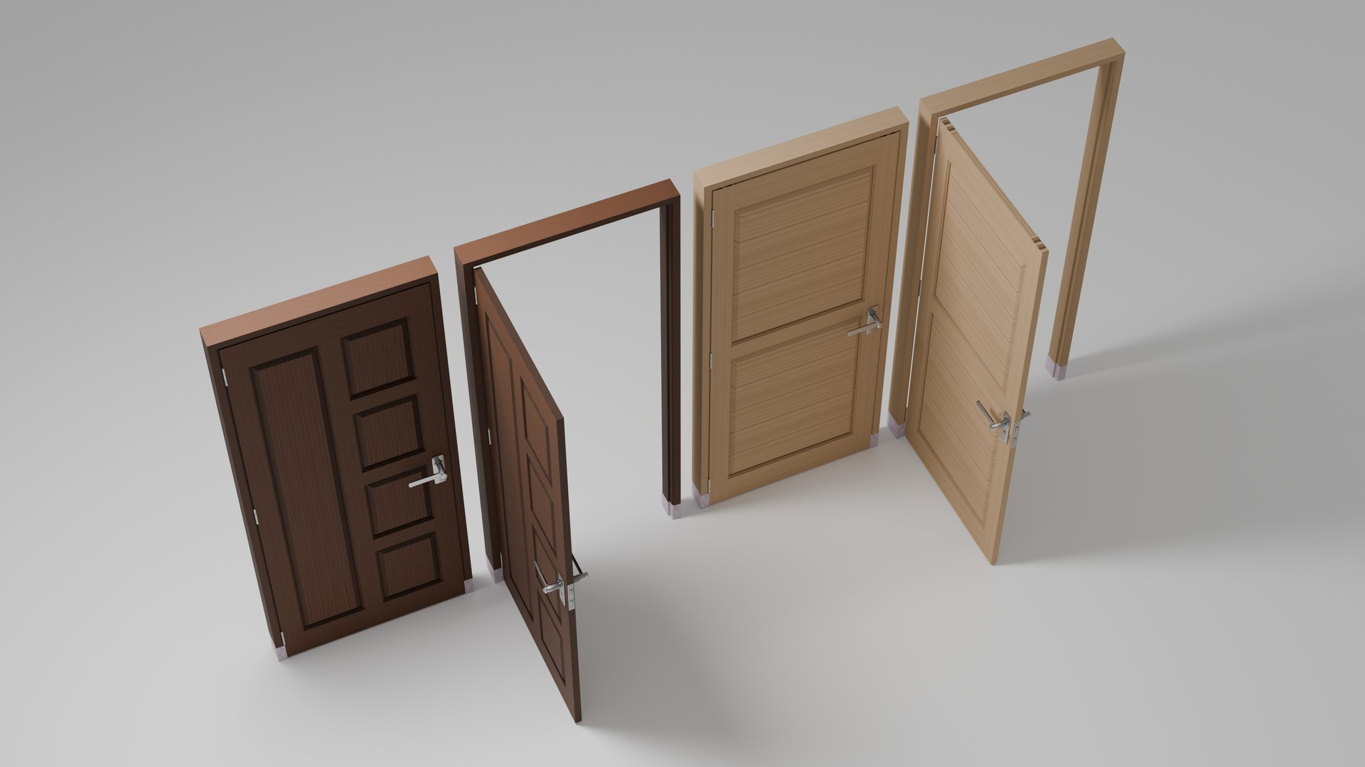 3D Wooden Exterior Doors 001 Model - TurboSquid 2199078