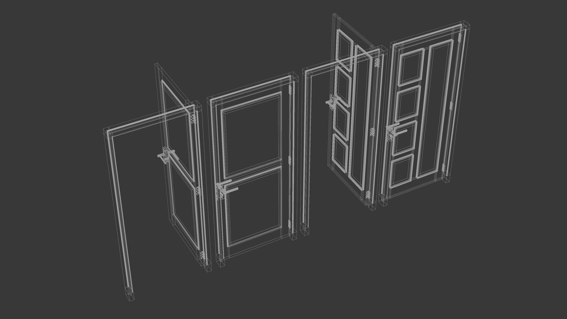 3D Wooden Exterior Doors 001 Model - TurboSquid 2199078