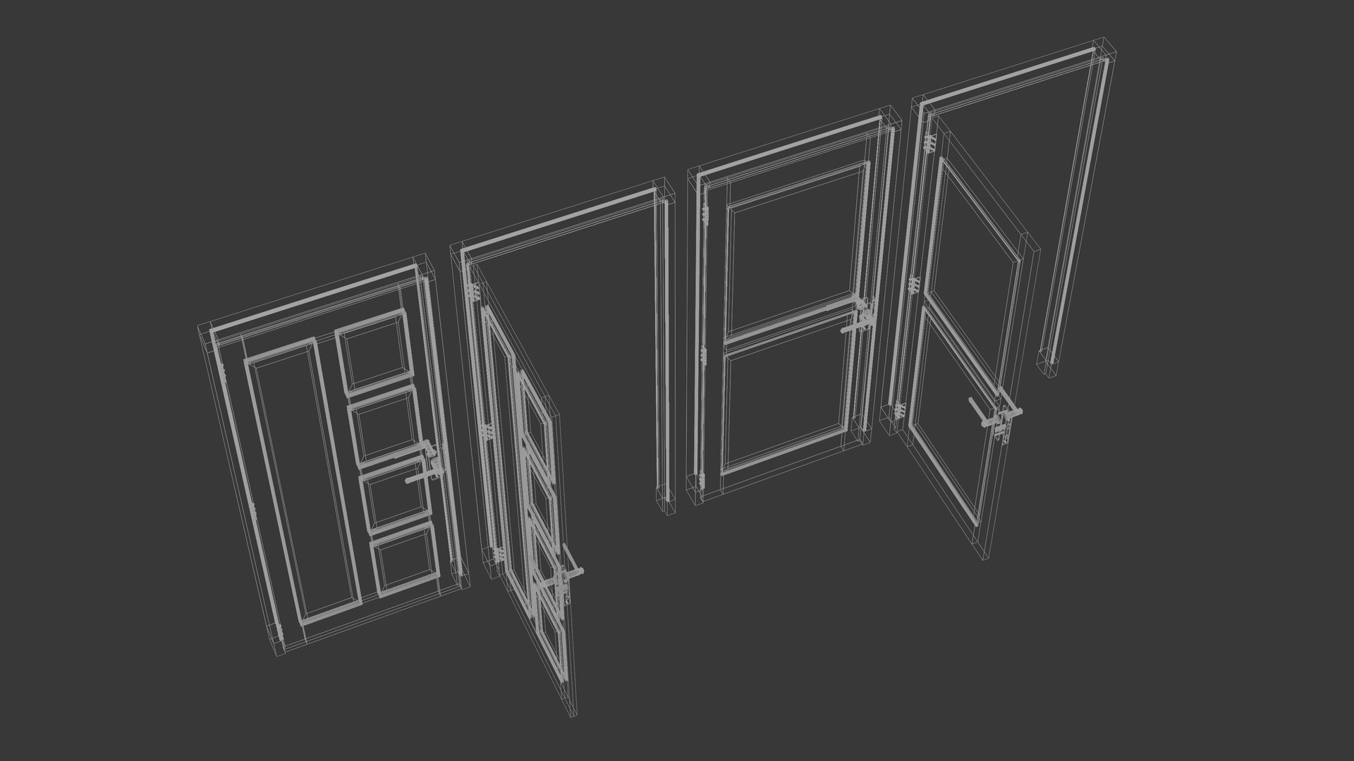 3D Wooden Exterior Doors 001 Model - TurboSquid 2199078