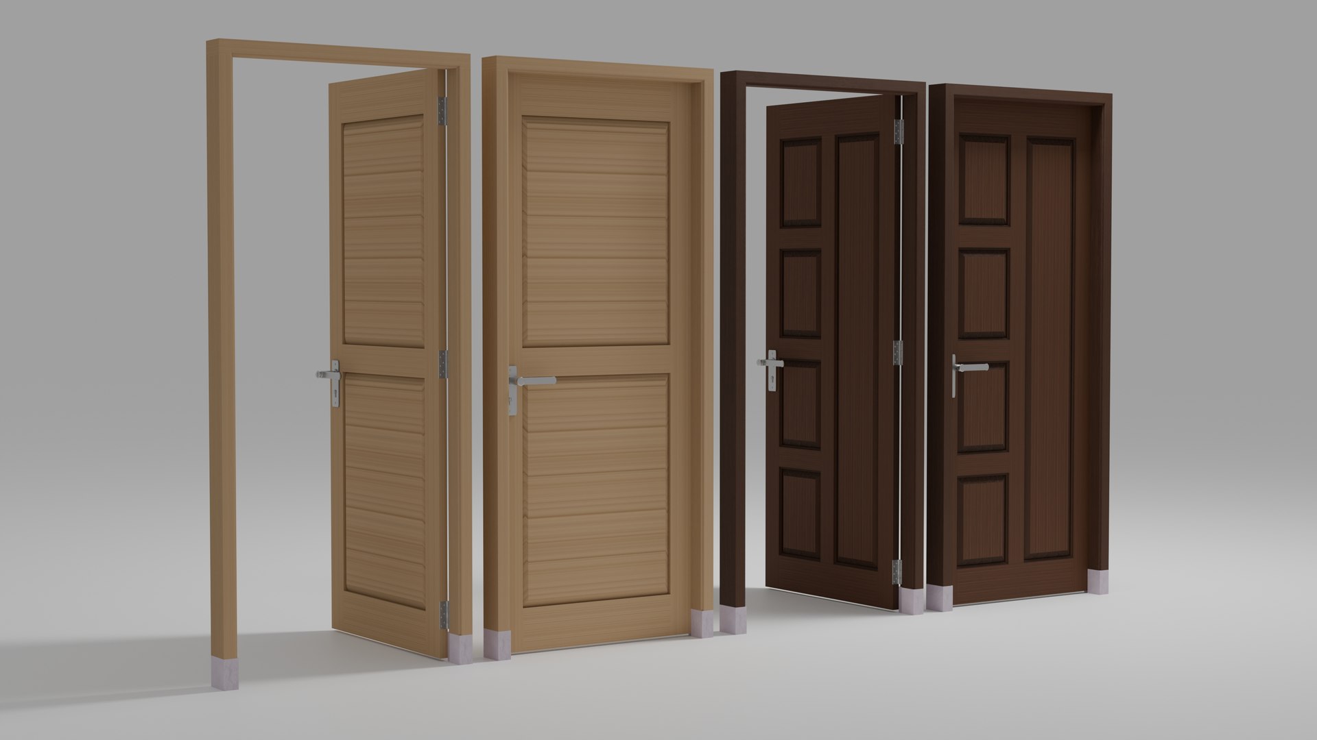 3D Wooden Exterior Doors 001 Model - TurboSquid 2199078