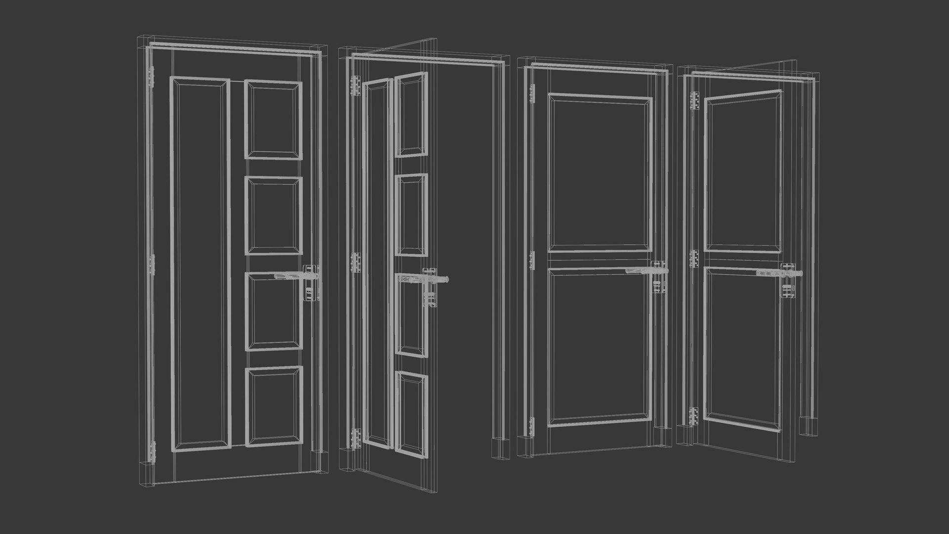 3D Wooden Exterior Doors 001 Model - TurboSquid 2199078