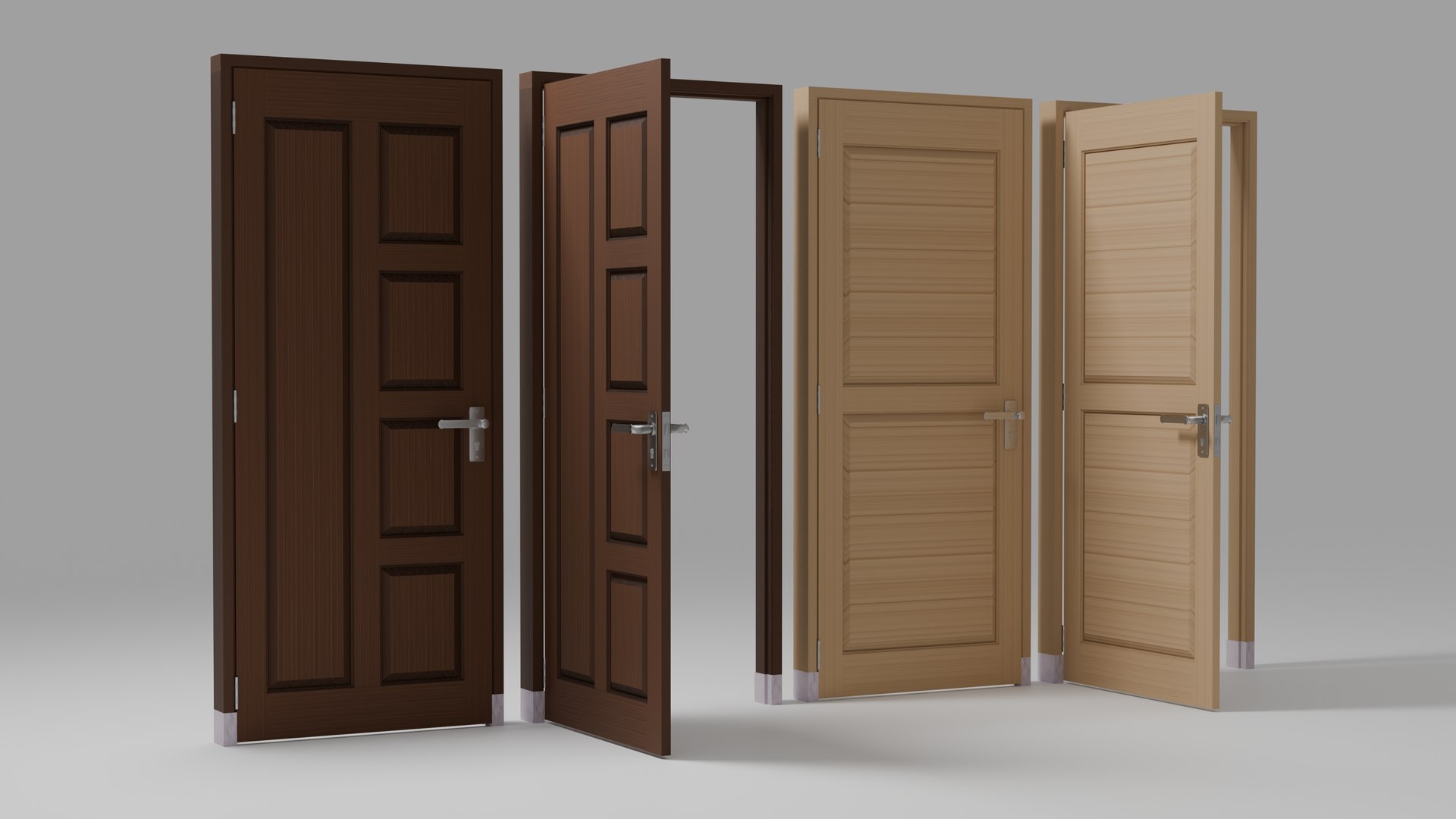 3D Wooden Exterior Doors 001 Model - TurboSquid 2199078