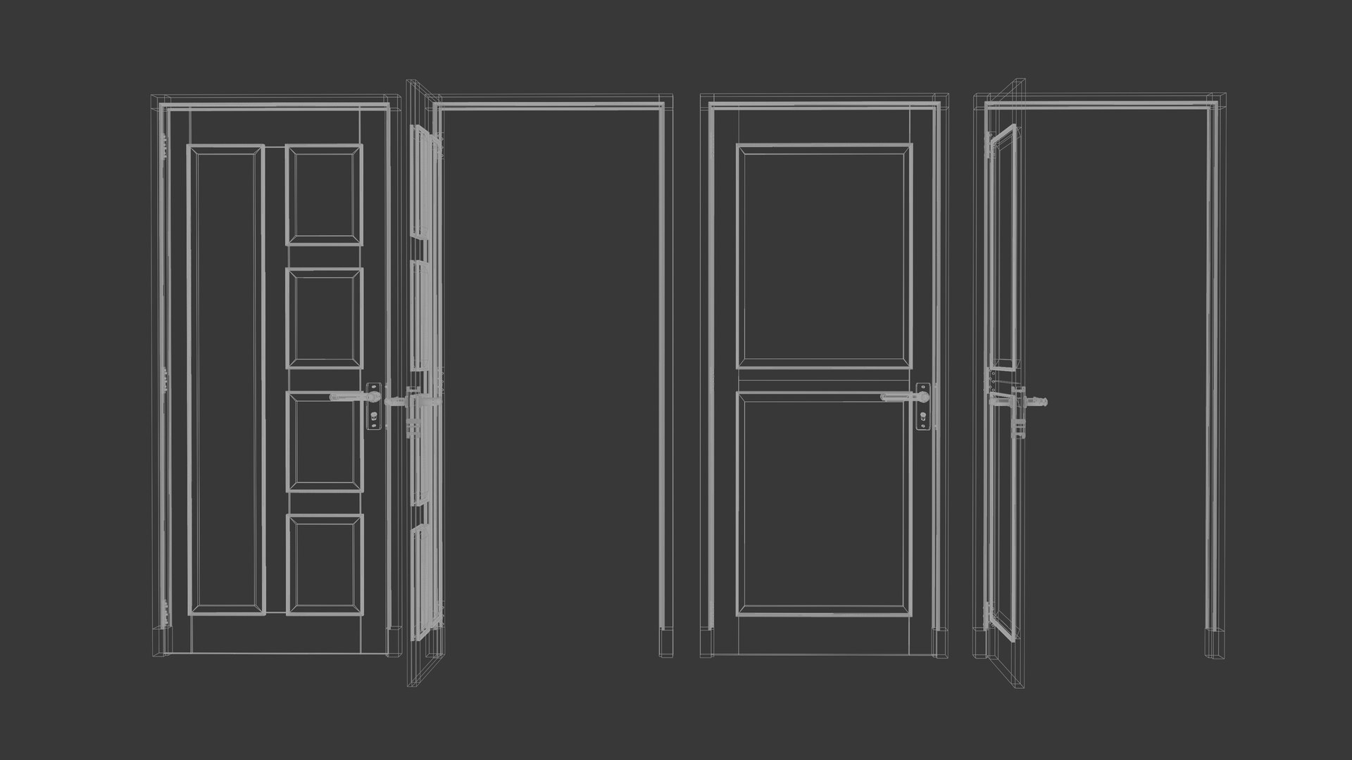 3D Wooden Exterior Doors 001 Model - TurboSquid 2199078
