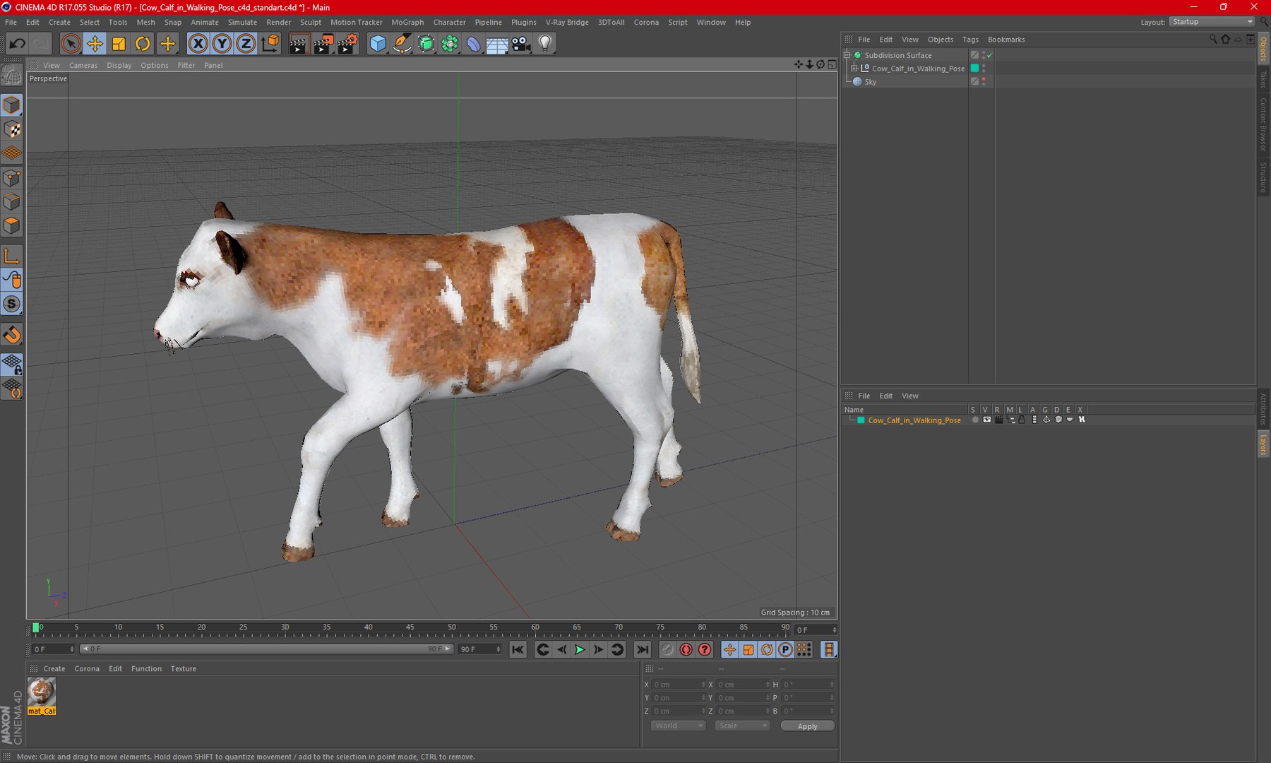 3D Cow Calf In Walking Pose - TurboSquid 2259031