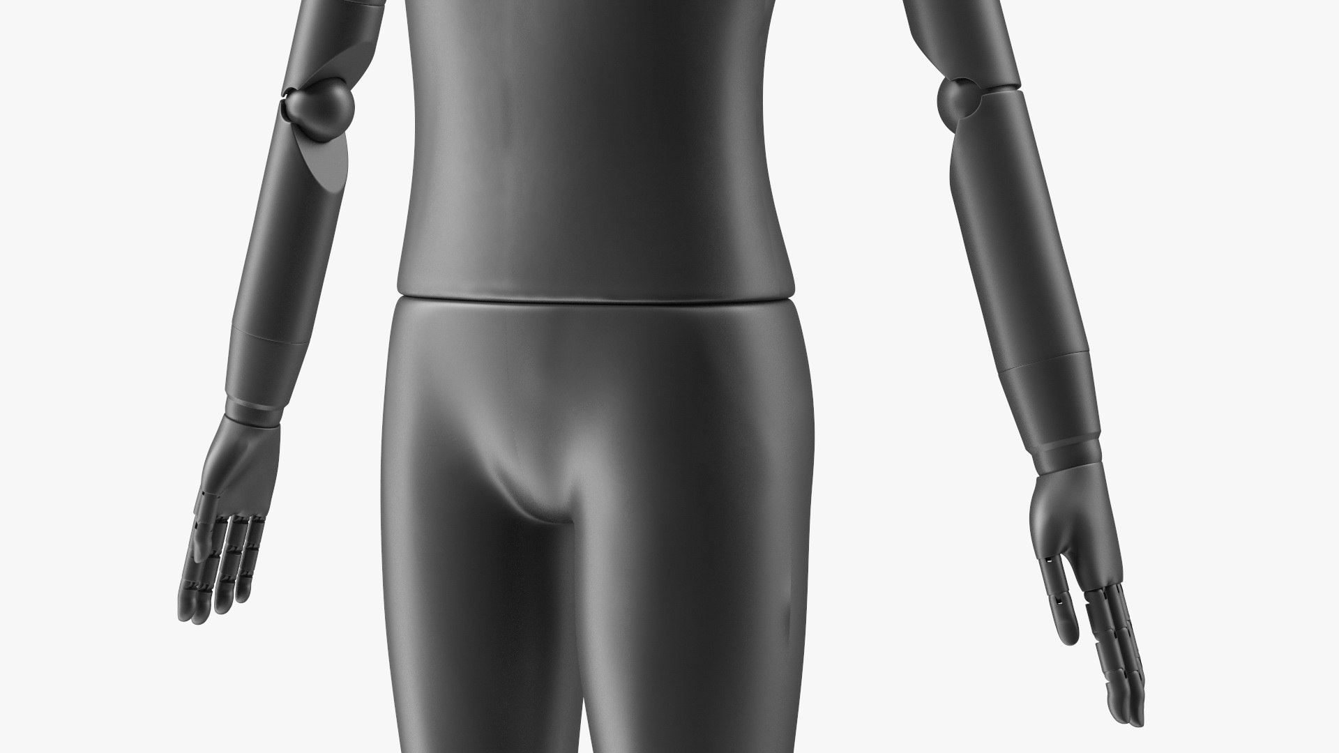 3D Model Flexible Child Mannequin Neutral Pose Black - TurboSquid 1852188