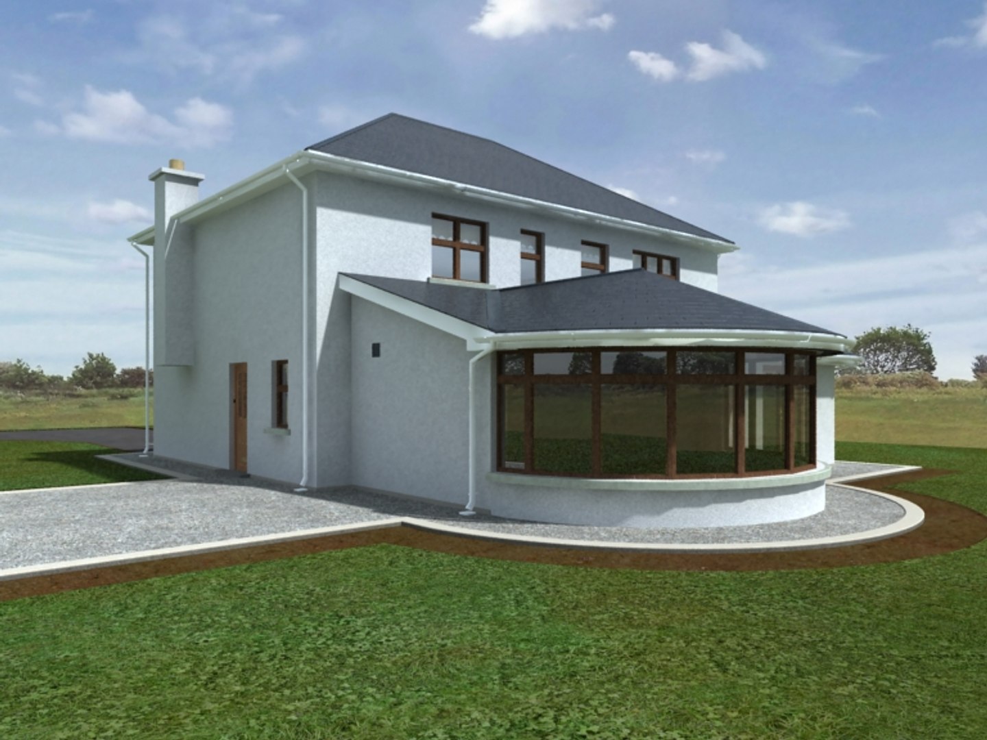 3d detached house model