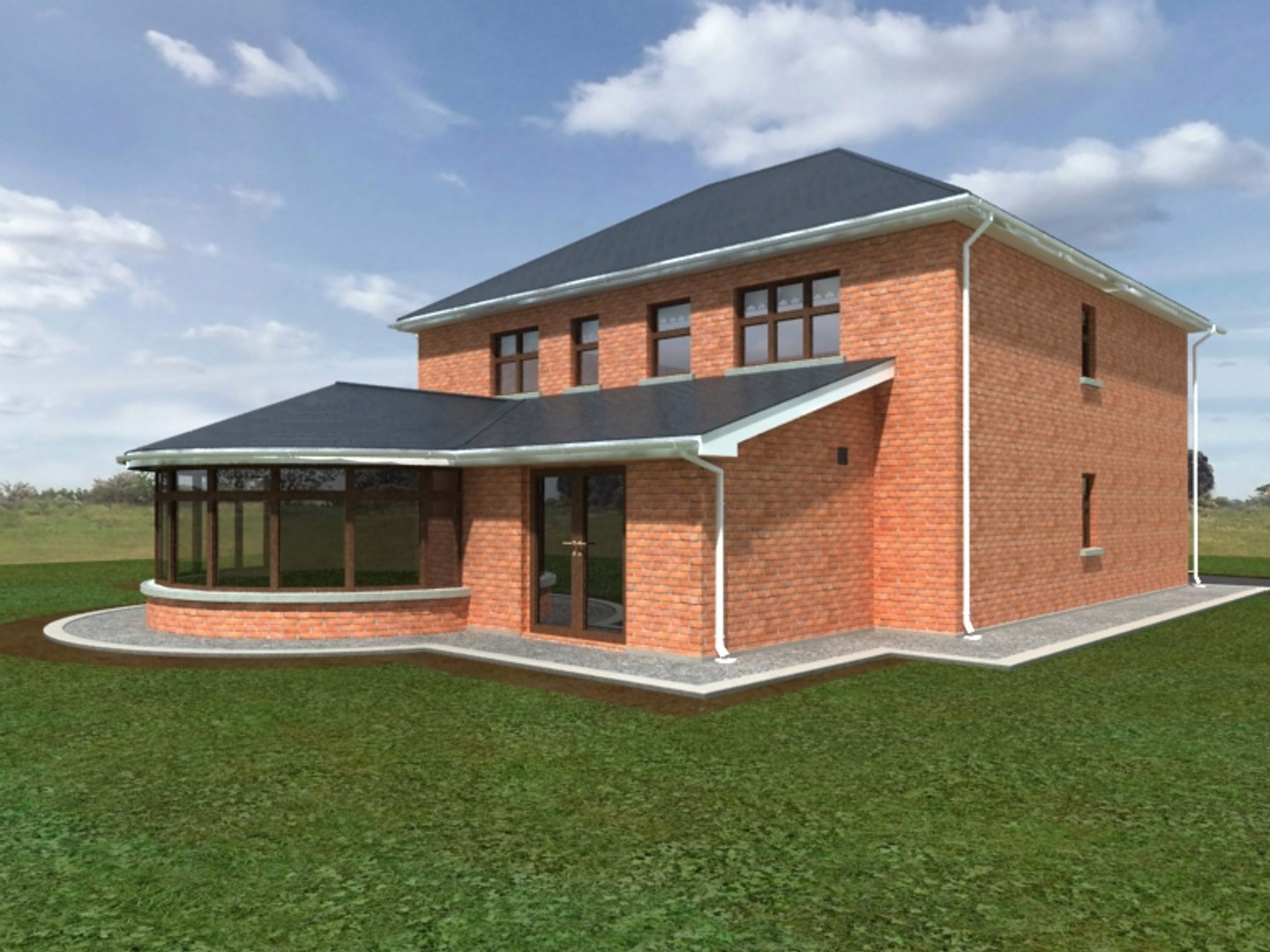 3d detached house model