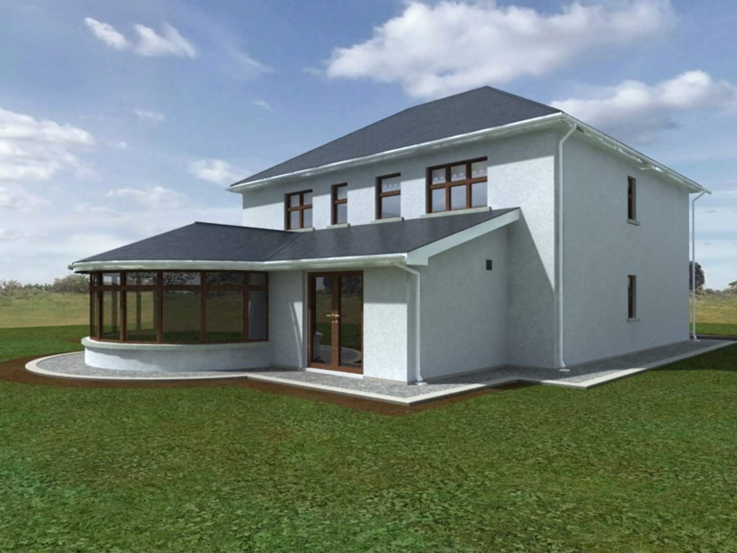 3d detached house model