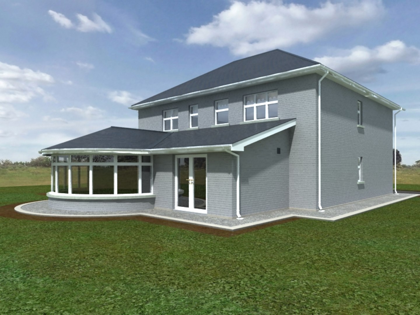 3d detached house model