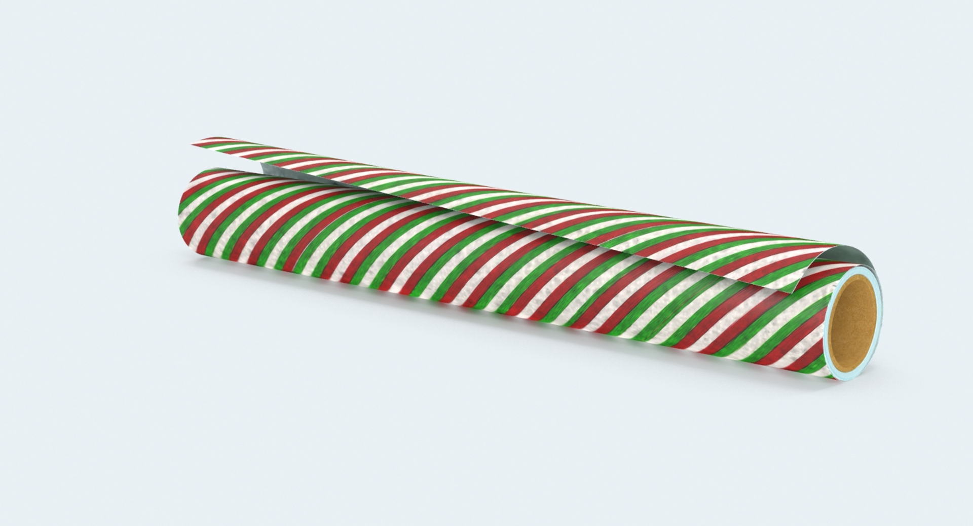 3d Wrapping Paper Rolls Green Model