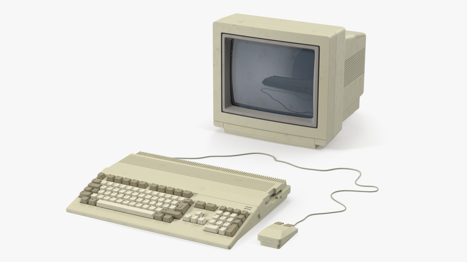 3D Old Computer with Monitor - TurboSquid 2061810