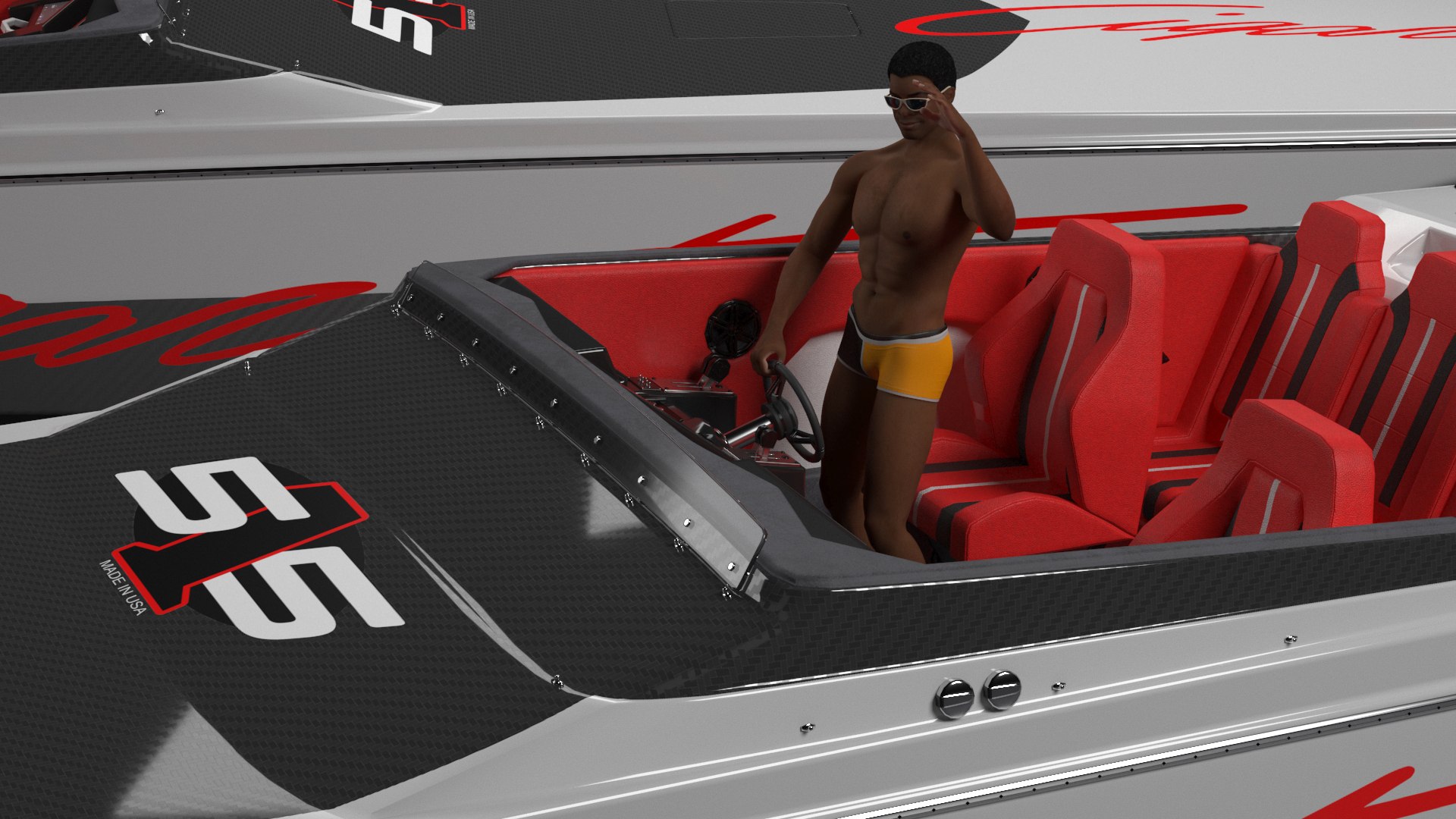 Rapid Racing Boat With Driver 3D Model - TurboSquid 2282747