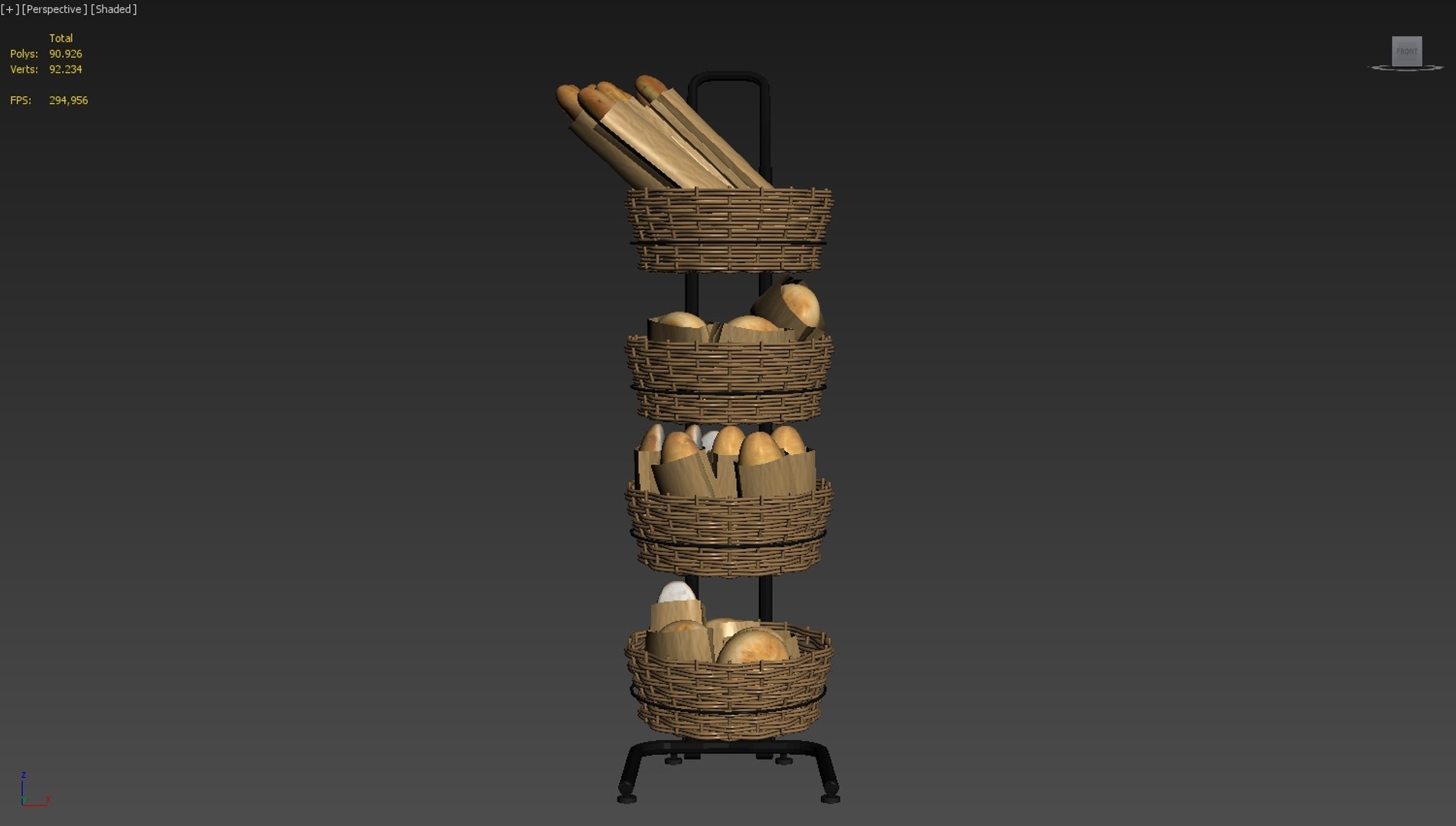 3d Basket Floor Stand Model