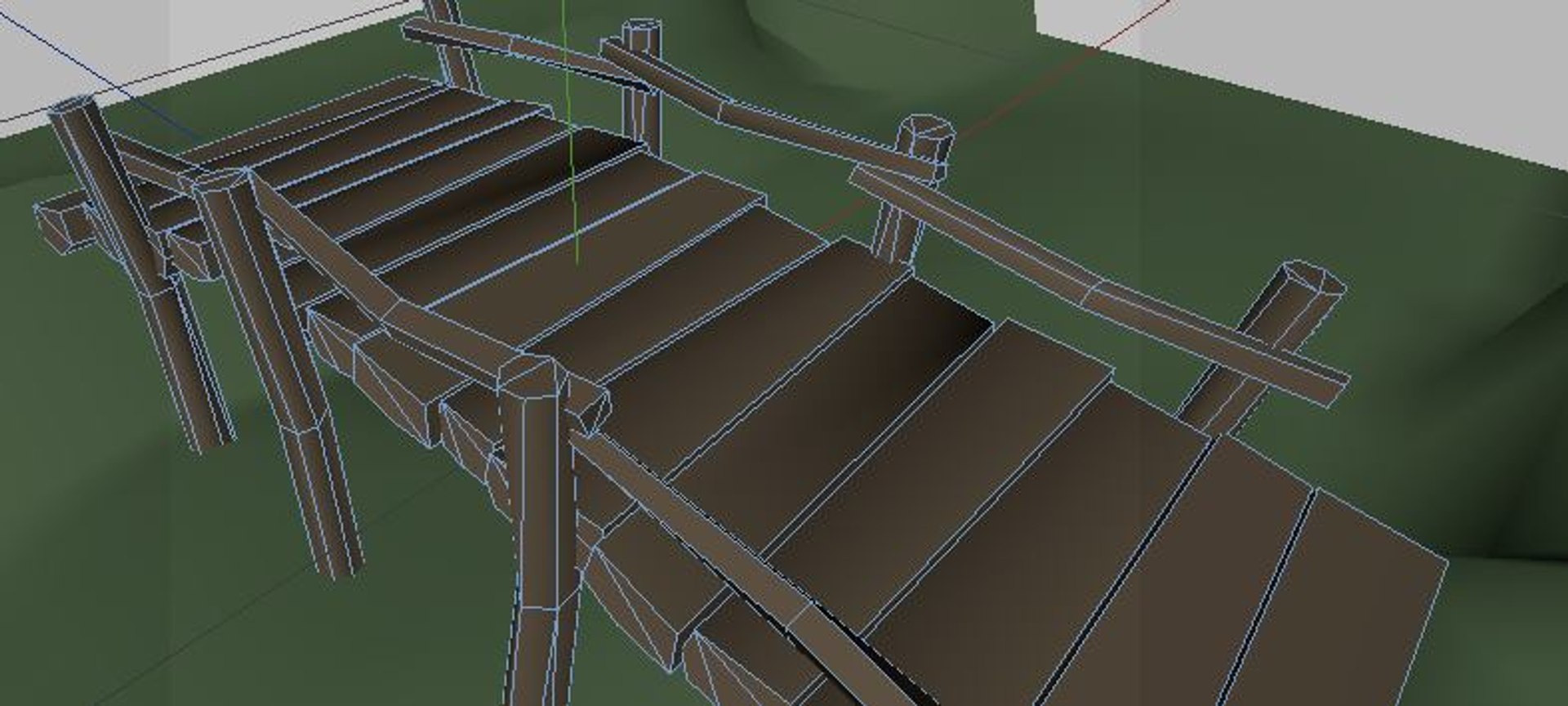 3d bridge crossing stream model
