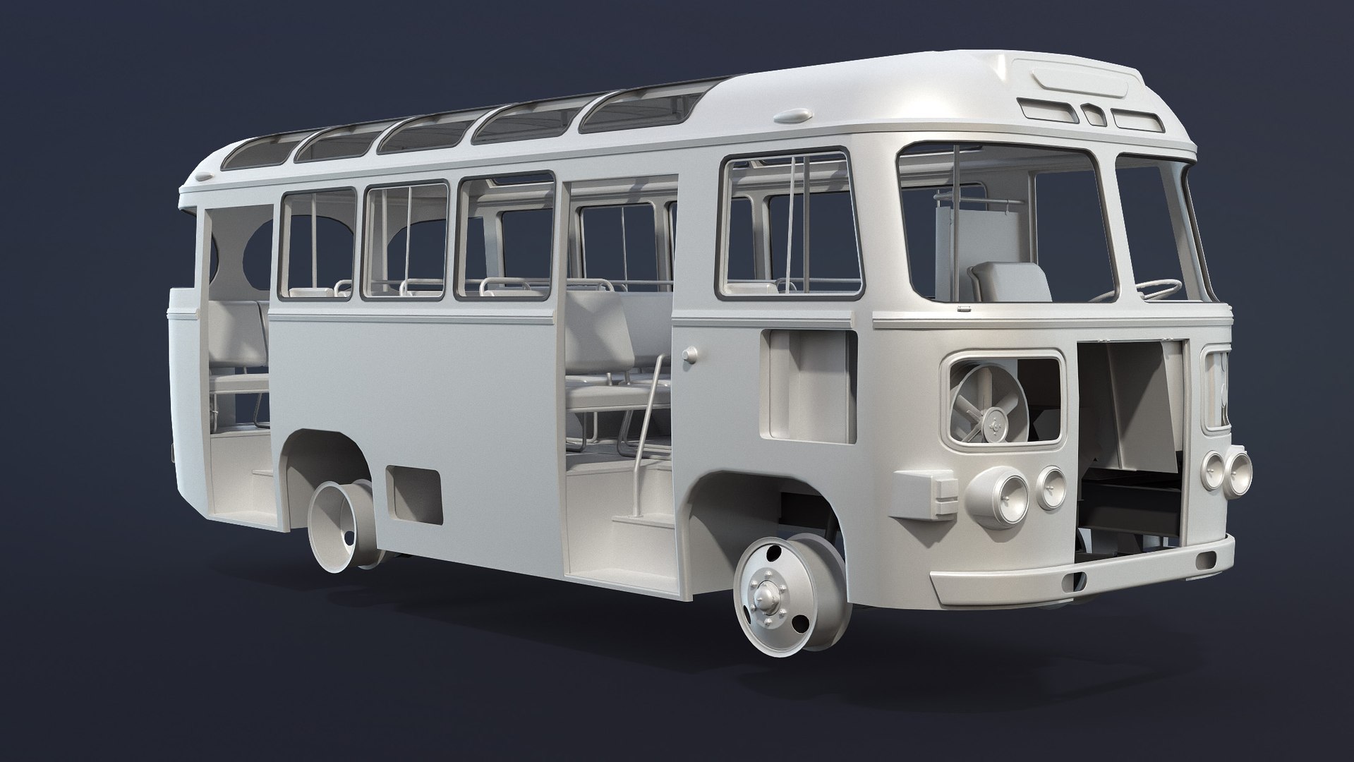 3D Mid-poly Bus Paz-672 Model - TurboSquid 1598769