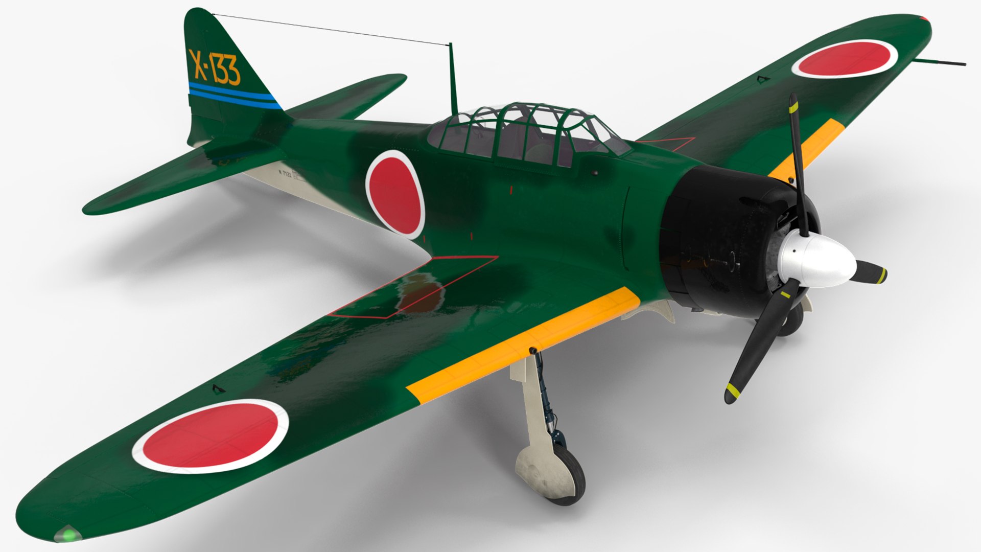 3d Fighter Aircraft A6m Zero