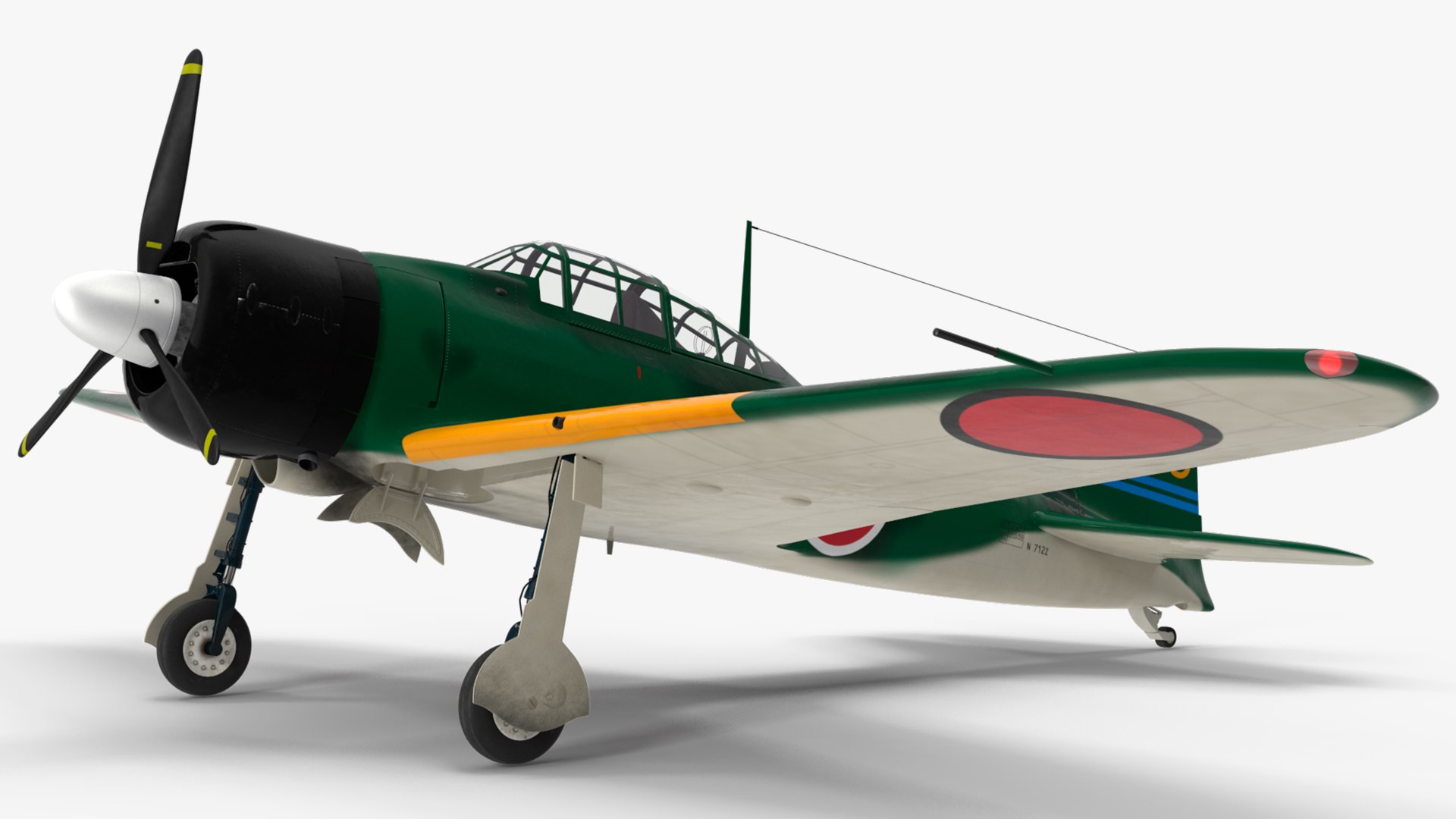 3d Fighter Aircraft A6m Zero