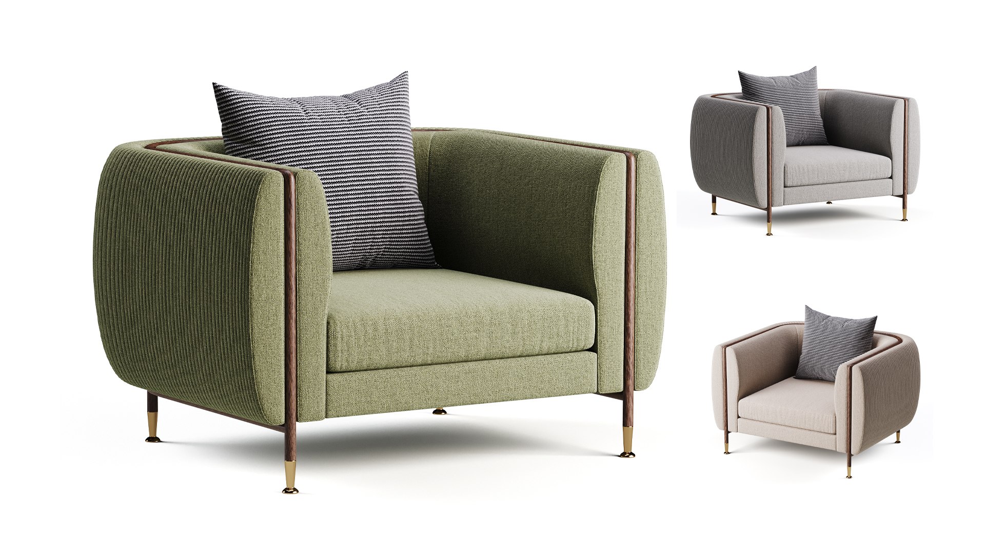 3D ARMCHAIR BARLOW Model - TurboSquid 2428377