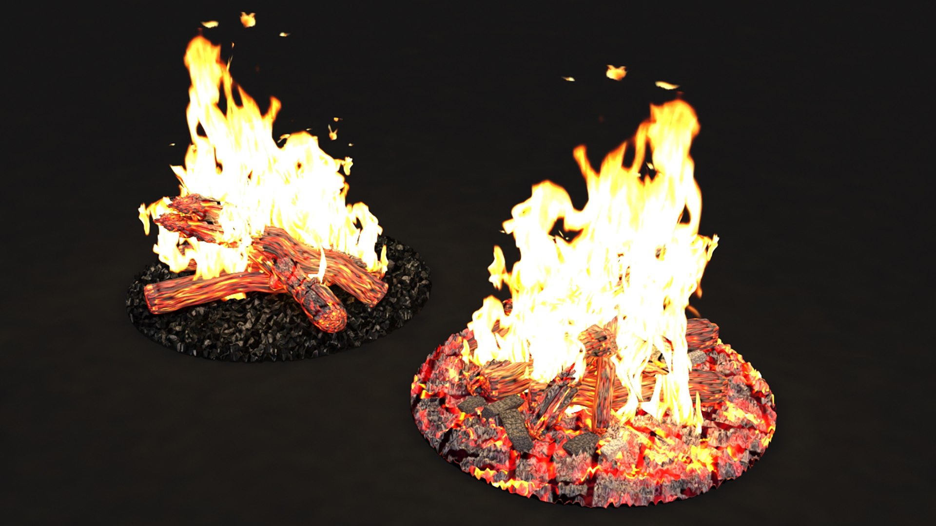 3D Bone Fire Burning Camp Fire - TurboSquid 1835912