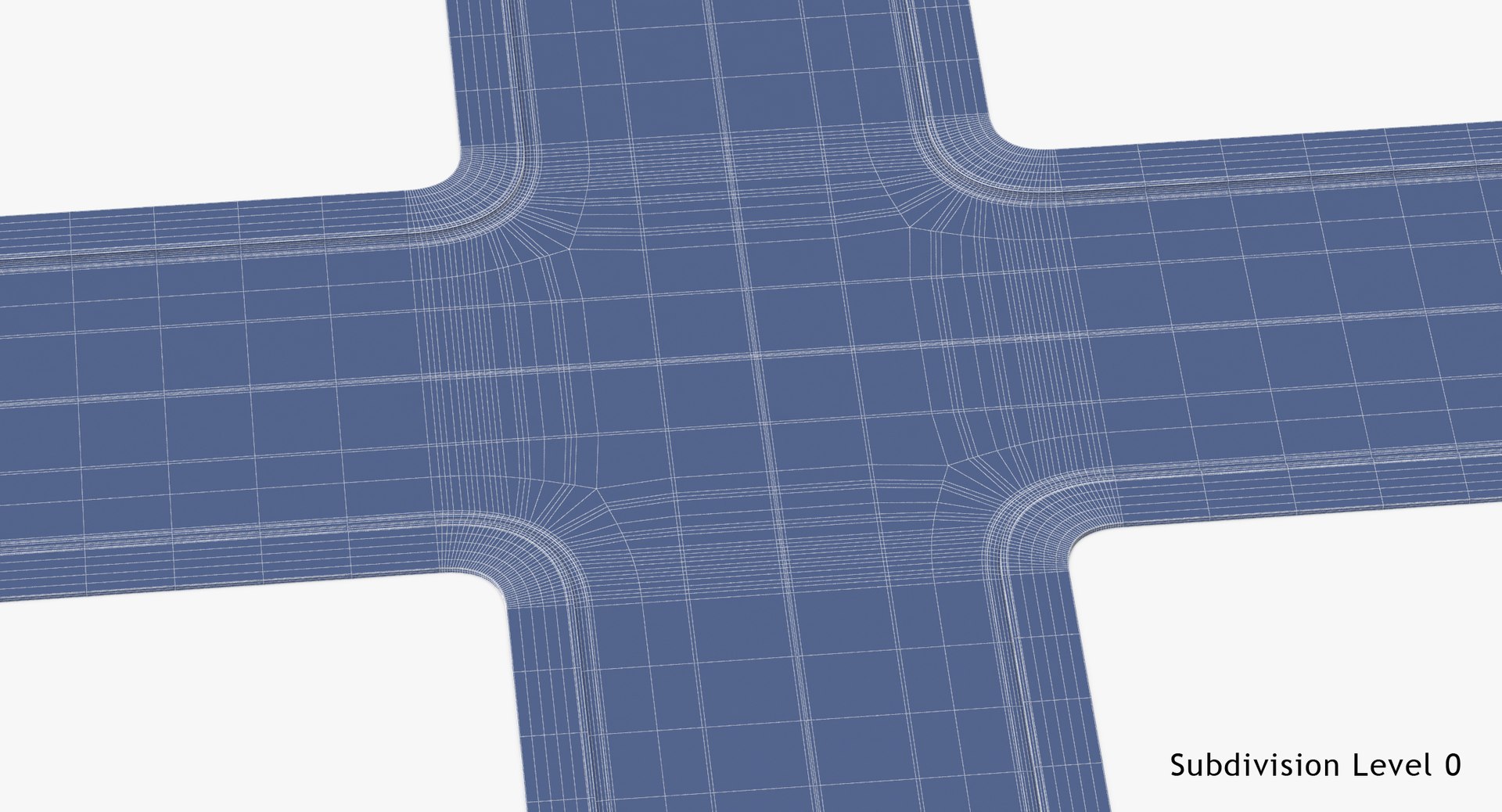 4 Lane Street Intersection 3d Obj