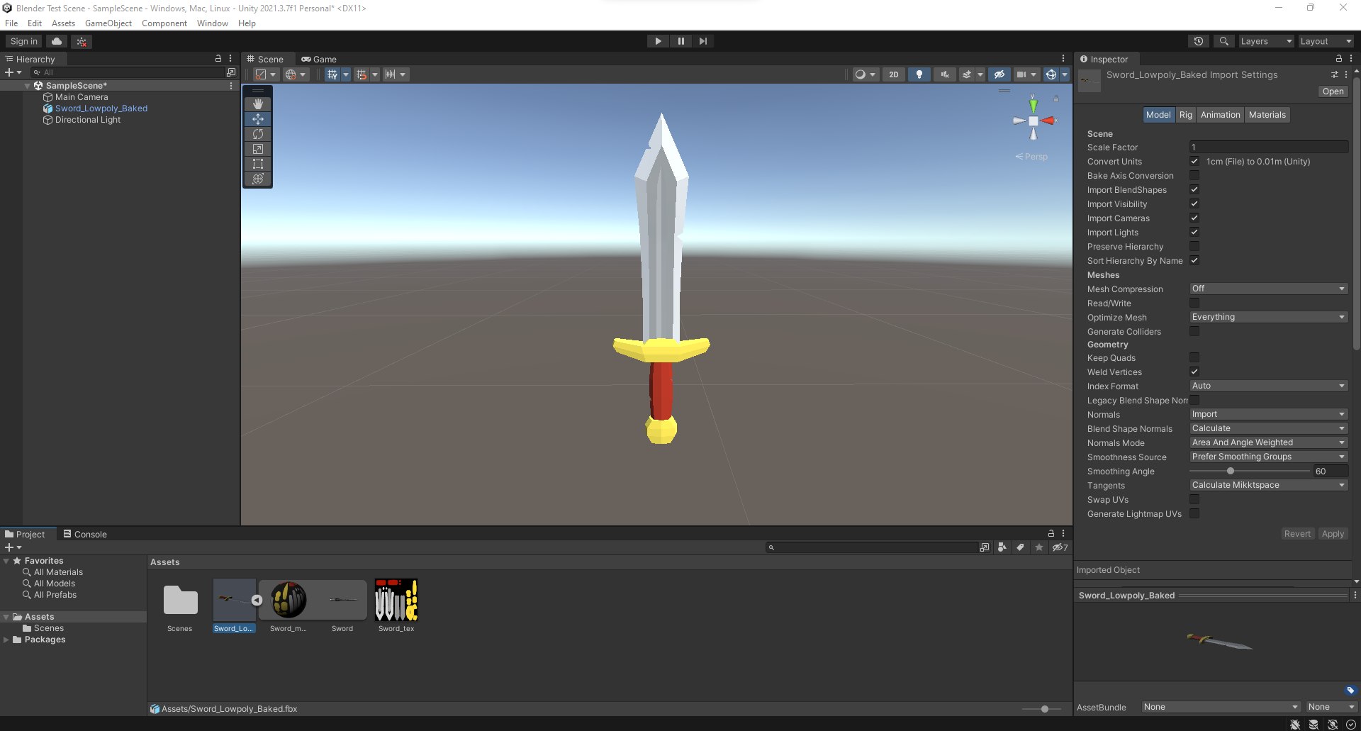 3D Model Sword Lowpoly - TurboSquid 2081684