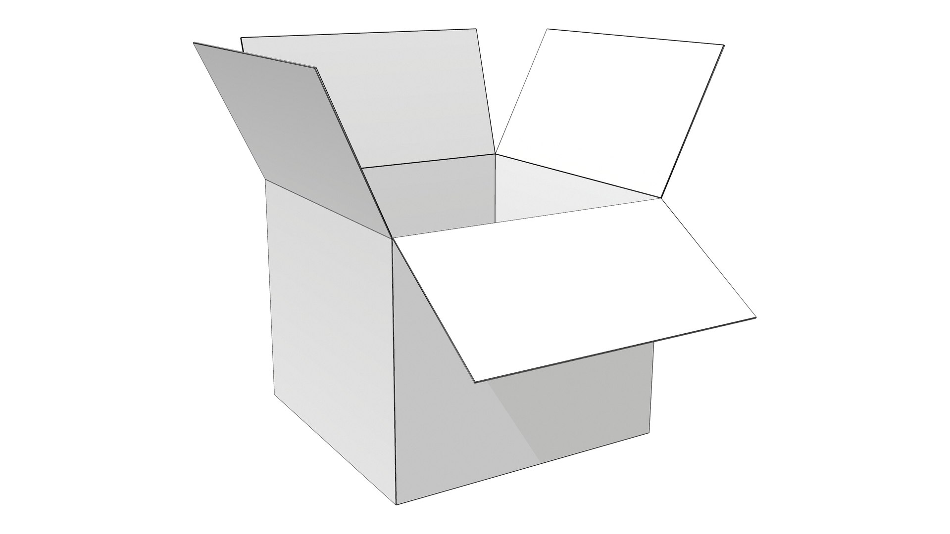Open Cardboard Box 3D Model - TurboSquid 1934776