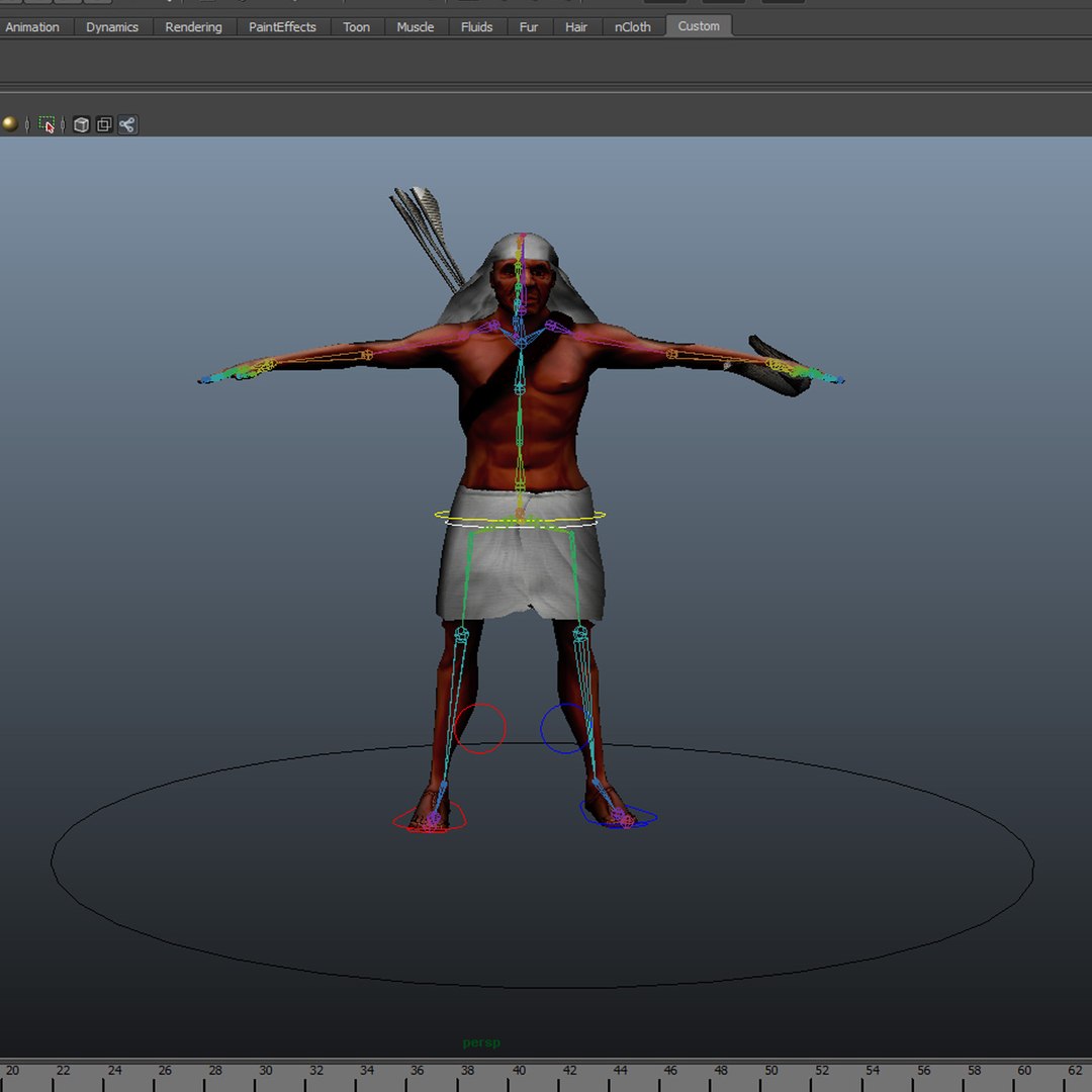 maya egyptian archer animation pack 2
