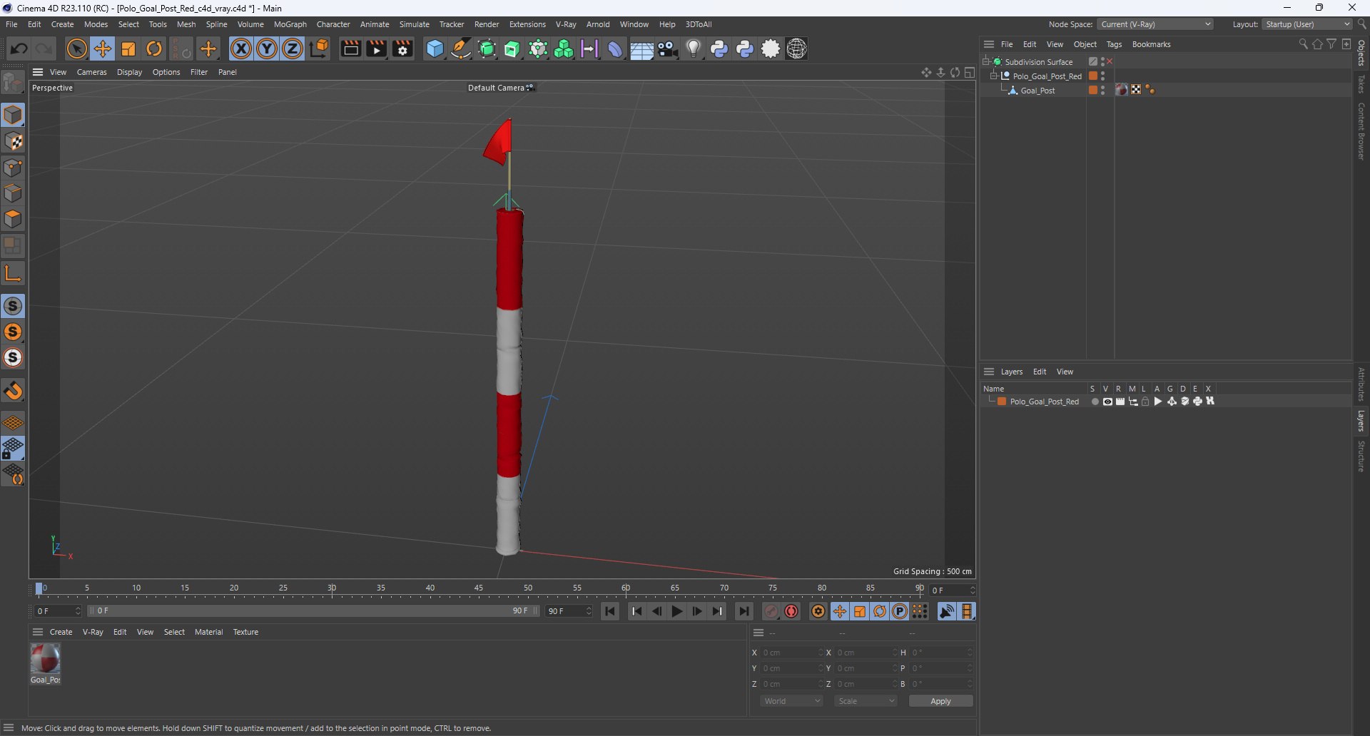 3D Polo Goal Post Red - TurboSquid 2279889