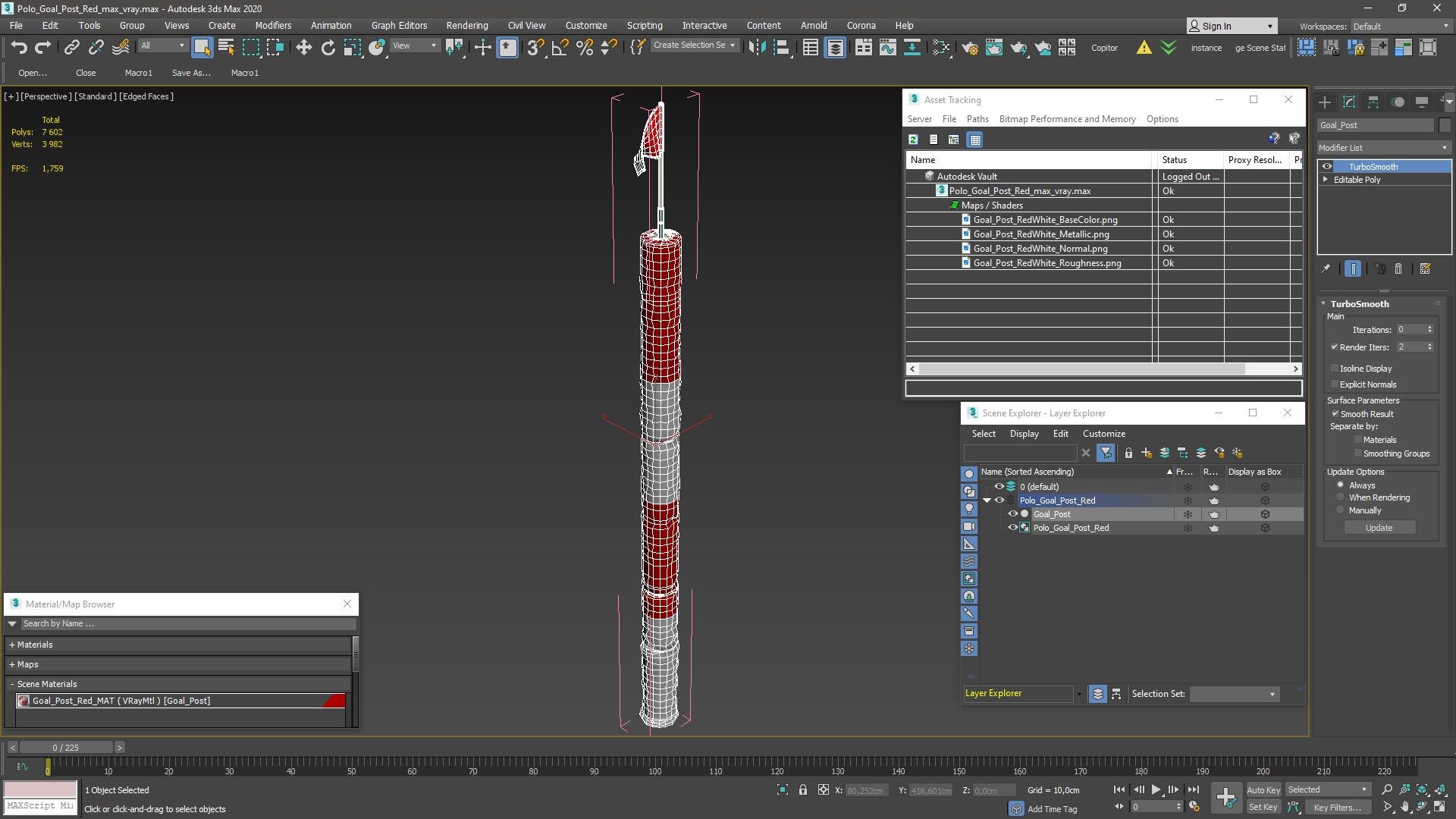 3D Polo Goal Post Red - TurboSquid 2279889