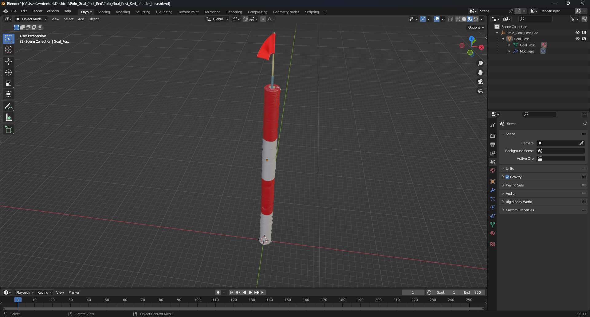 3D Polo Goal Post Red - TurboSquid 2279889