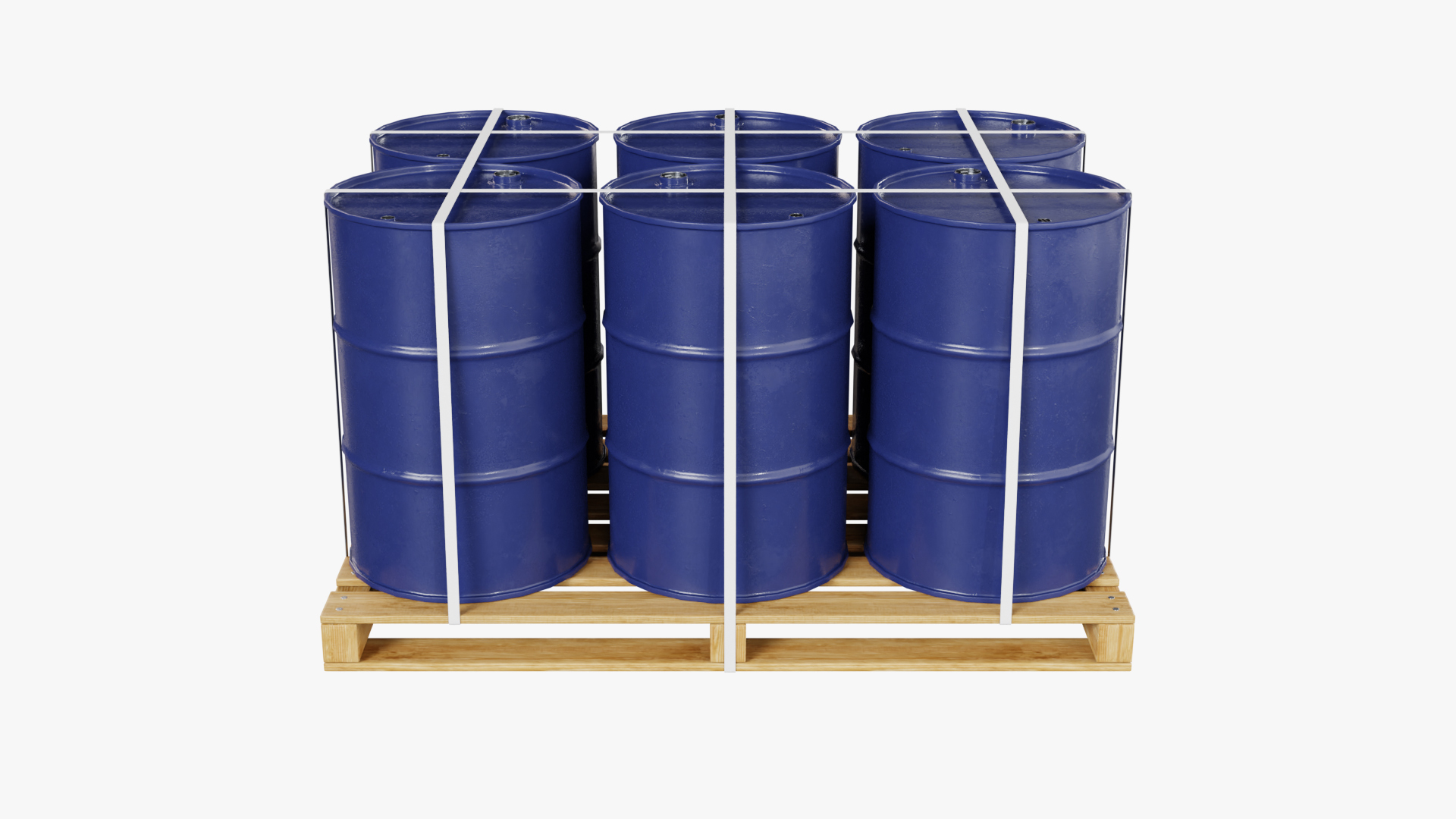 Blue Barrels with Pallet 3D model - TurboSquid 2174309