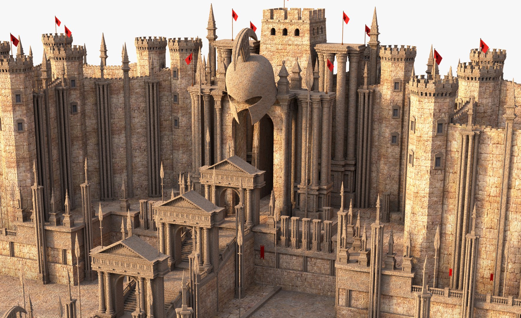 3D Sparta Fortress Castle - TurboSquid 2227739