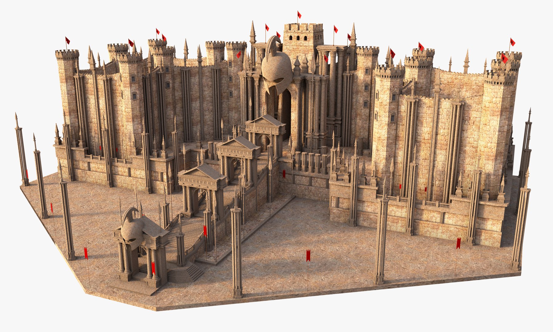 3D Sparta Fortress Castle - TurboSquid 2227739