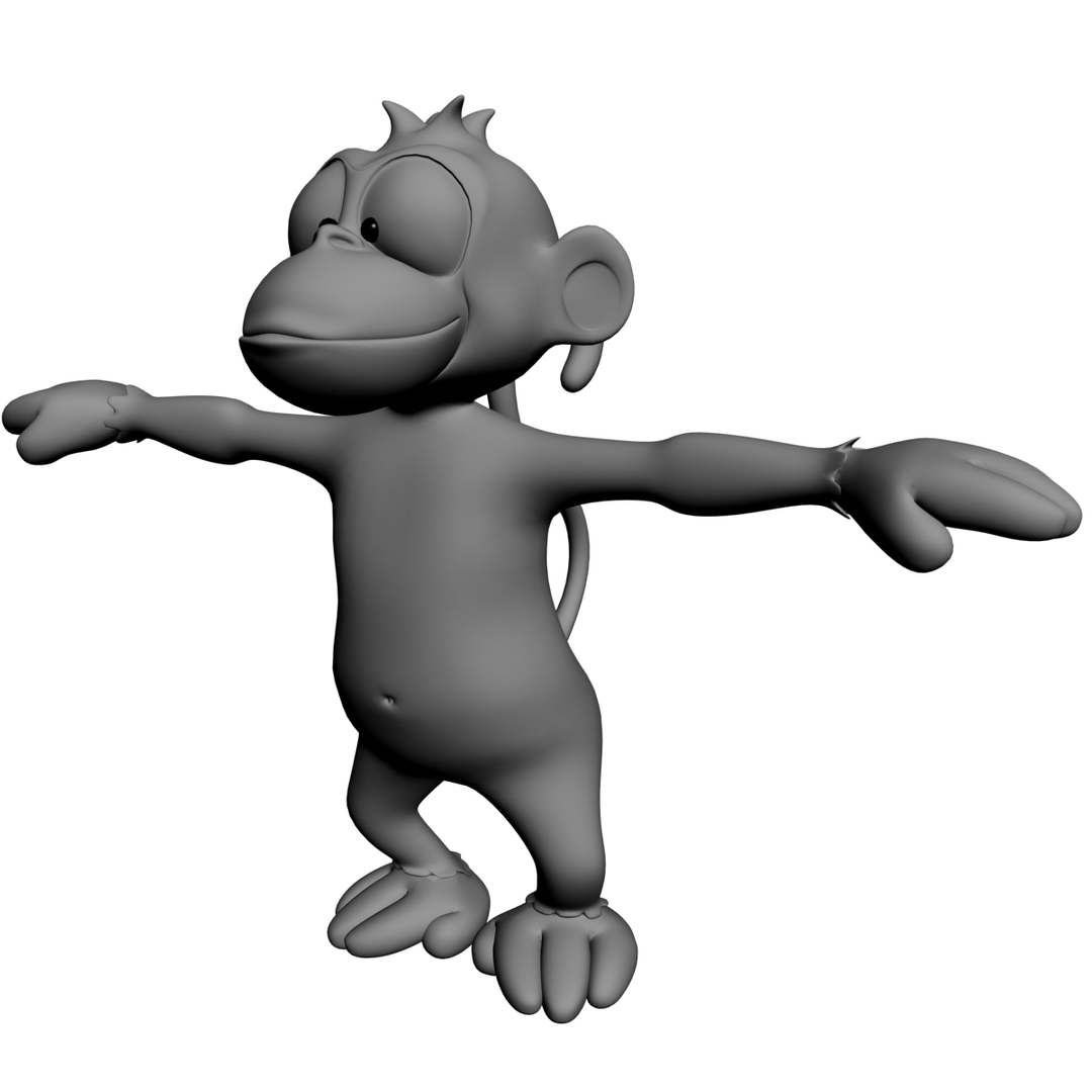 cartoon monkey rigged 3d model