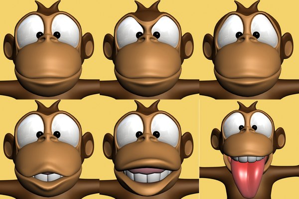 cartoon monkey rigged 3d model
