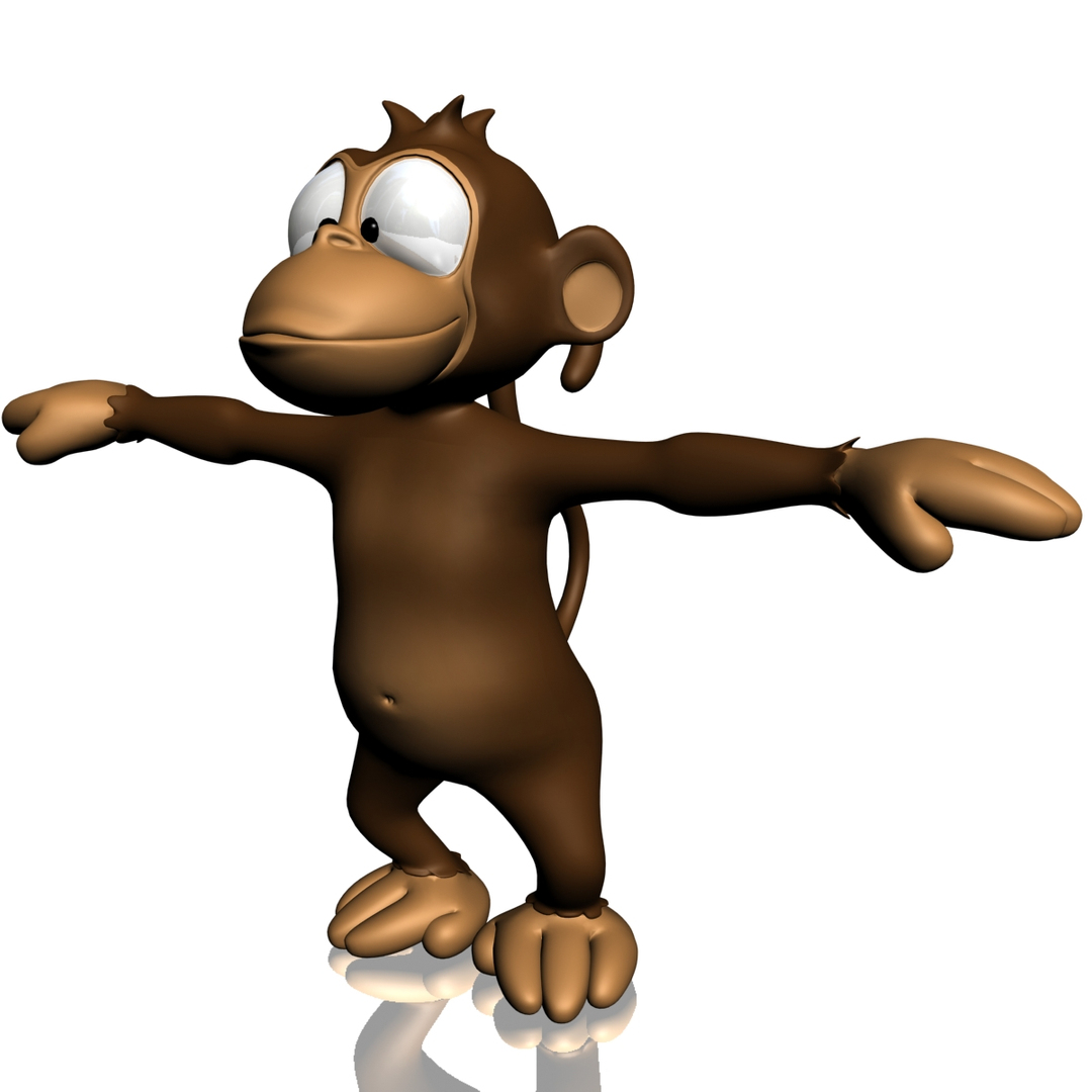 cartoon monkey rigged 3d model