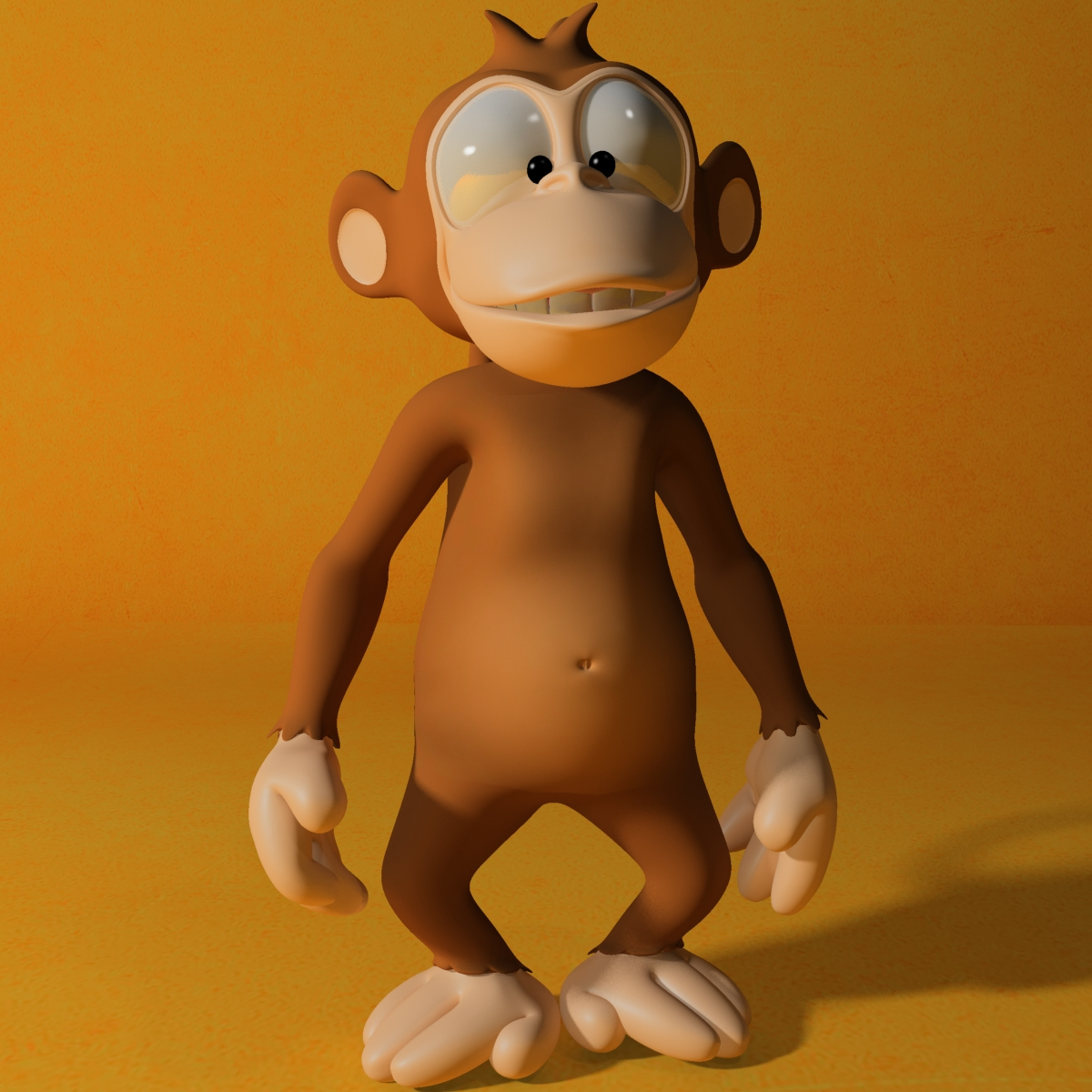 cartoon monkey rigged 3d model