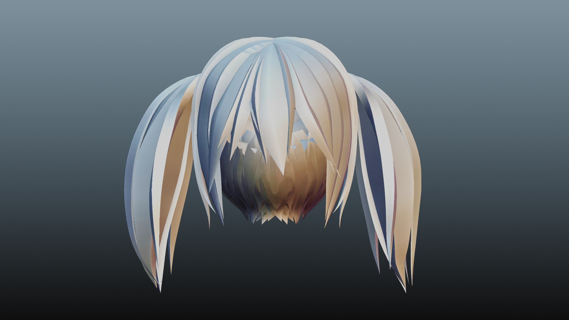 Female Hair Low Poly 3 Color Model Model - TurboSquid 2073823
