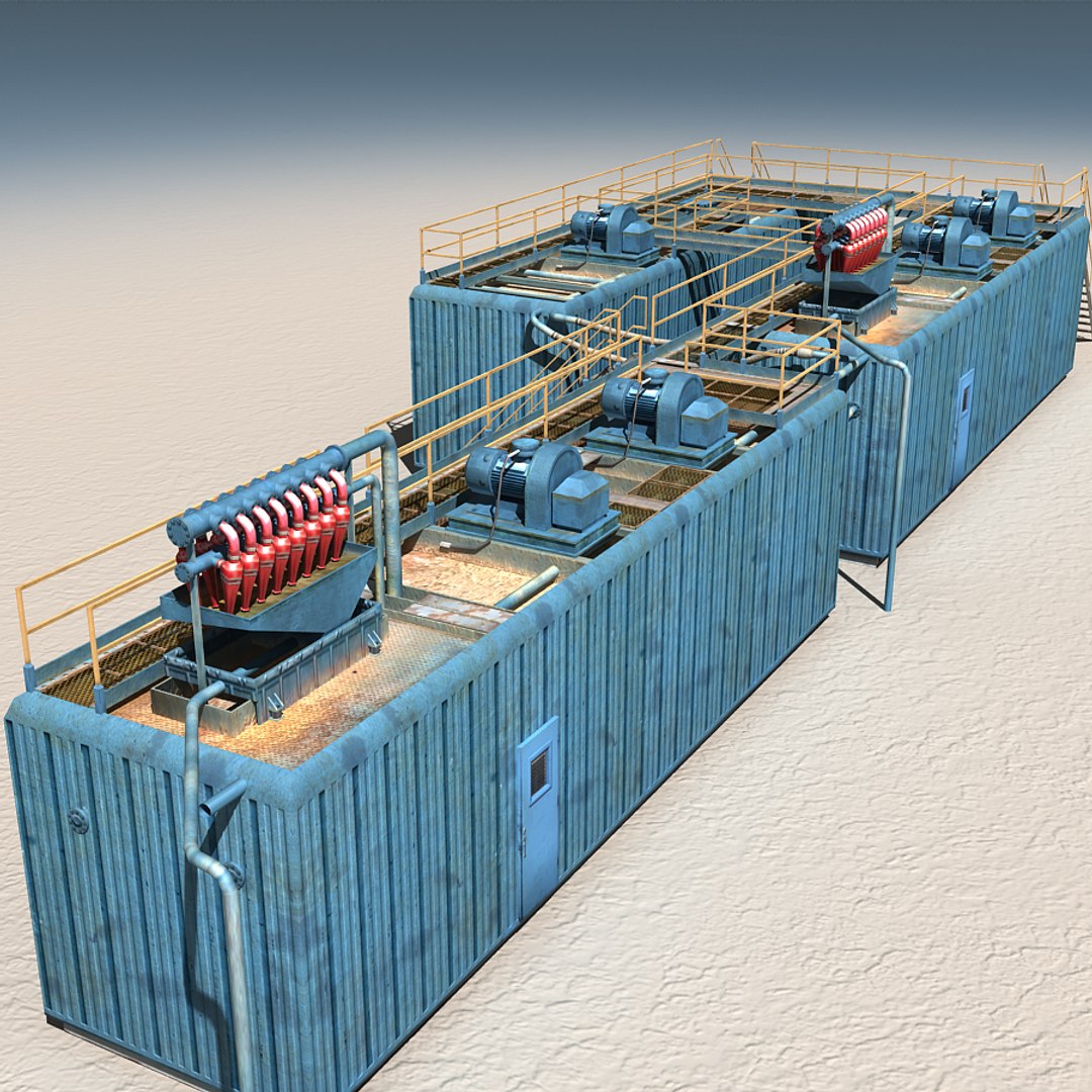 3dsmax Derrick Mud Cleaner Rig