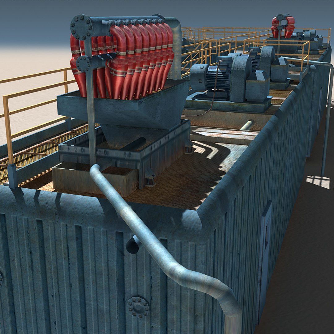 3dsmax Derrick Mud Cleaner Rig