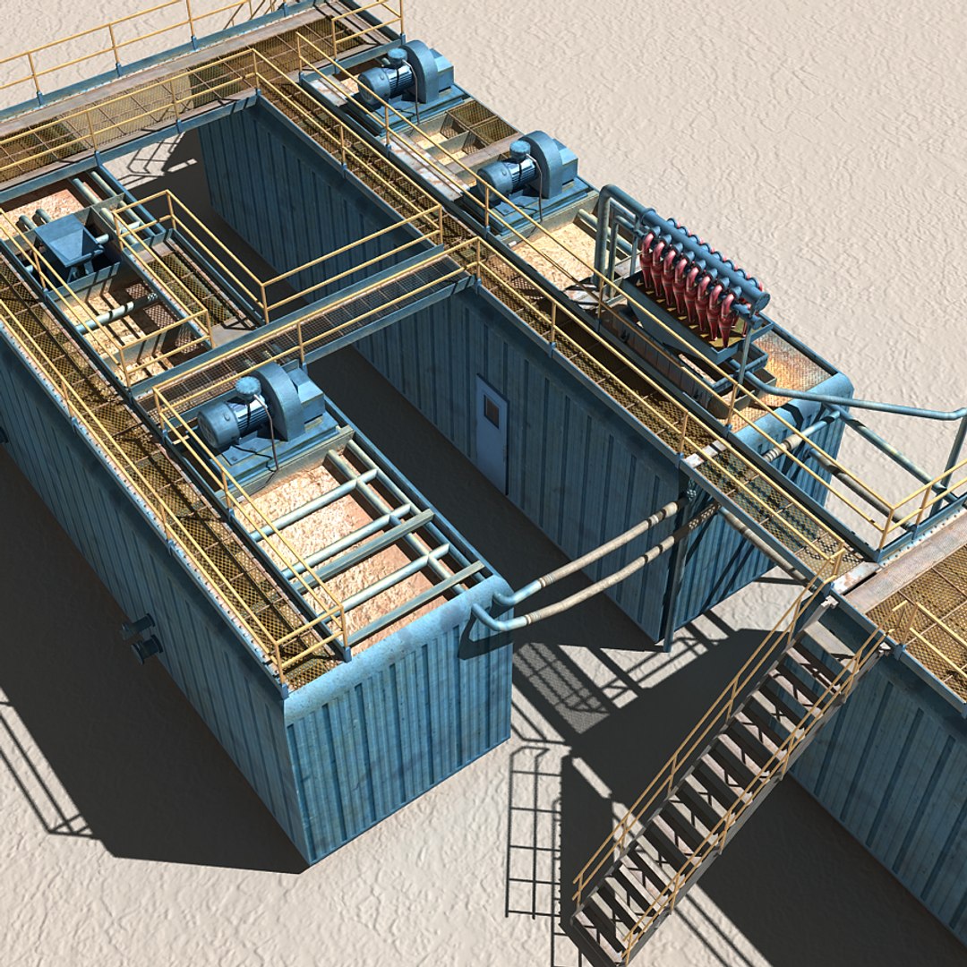 3dsmax Derrick Mud Cleaner Rig