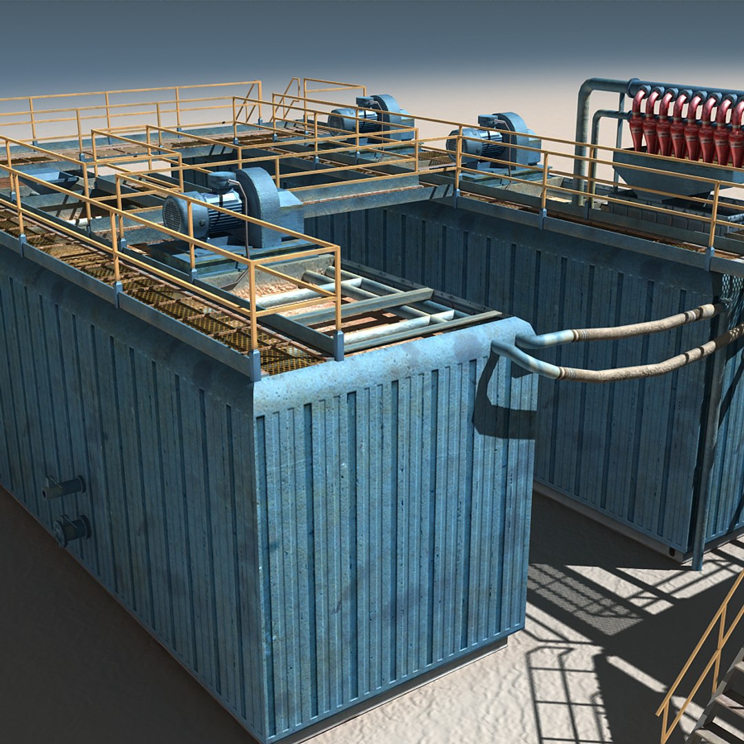 3dsmax Derrick Mud Cleaner Rig