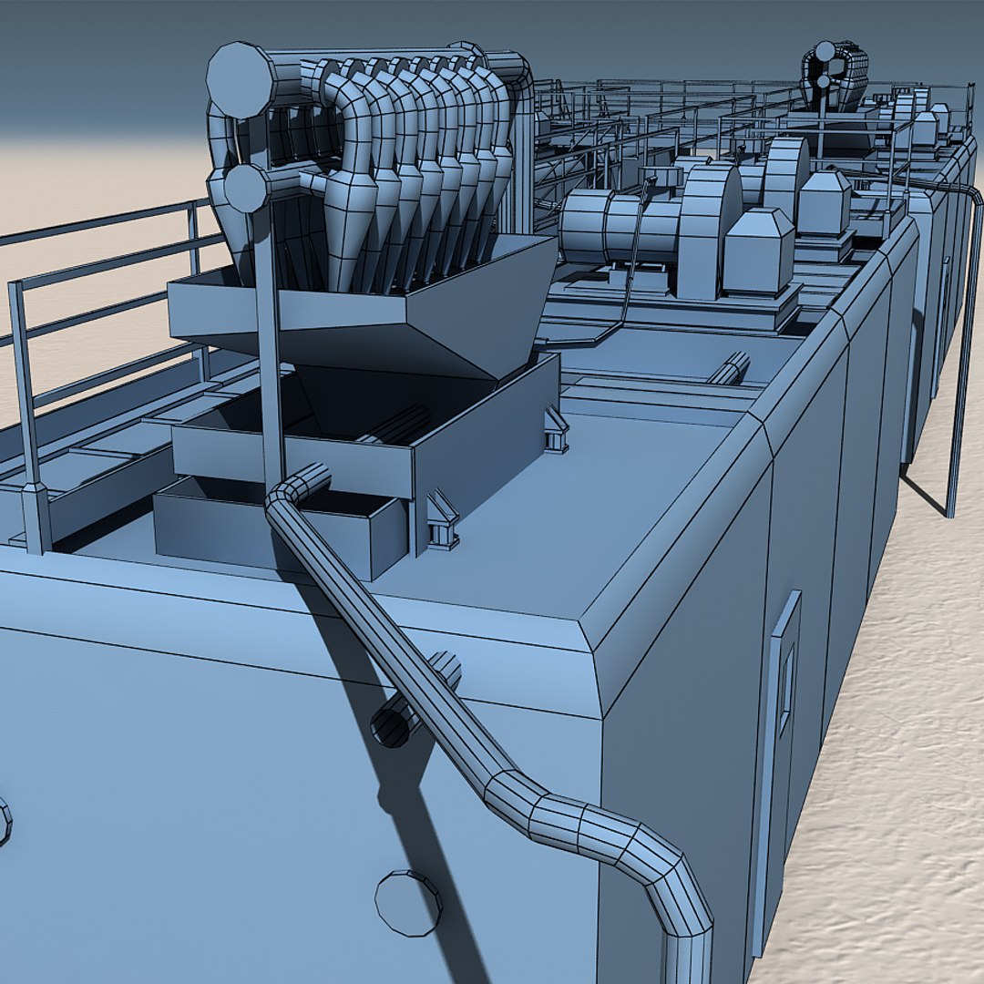 3dsmax Derrick Mud Cleaner Rig