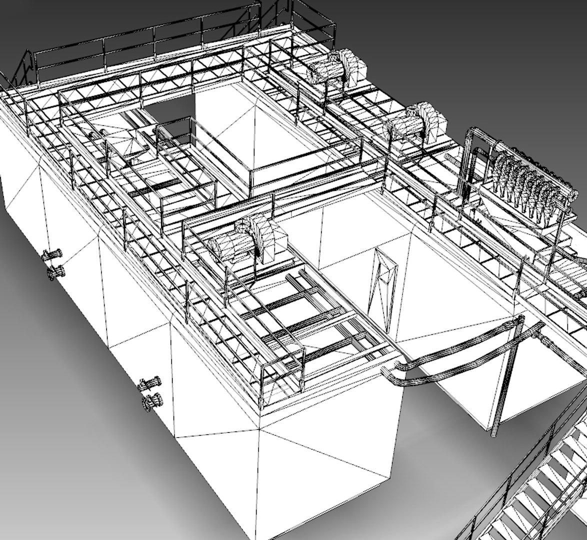 3dsmax Derrick Mud Cleaner Rig