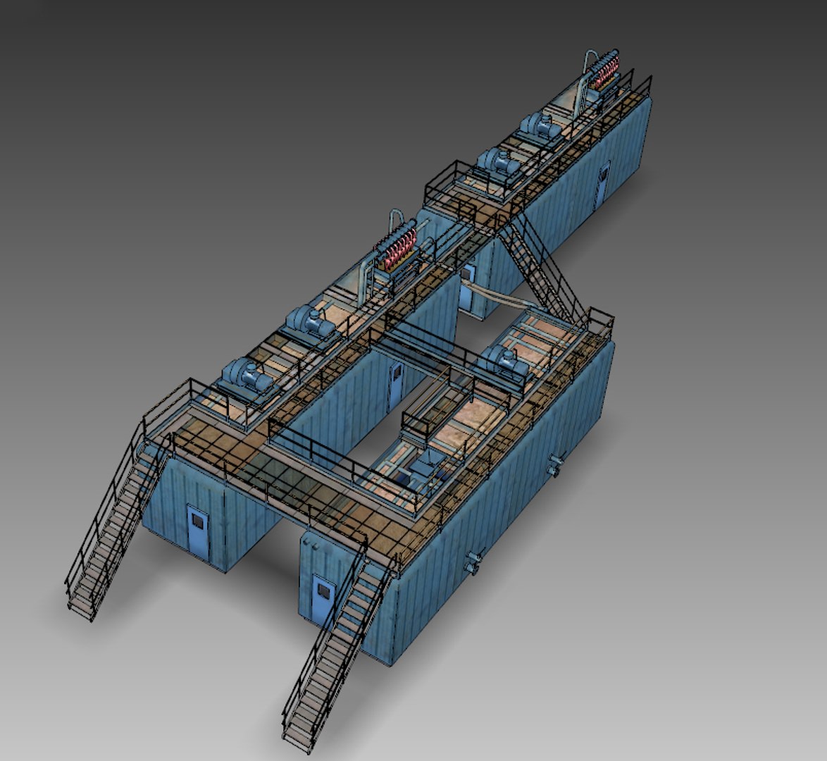 3dsmax Derrick Mud Cleaner Rig