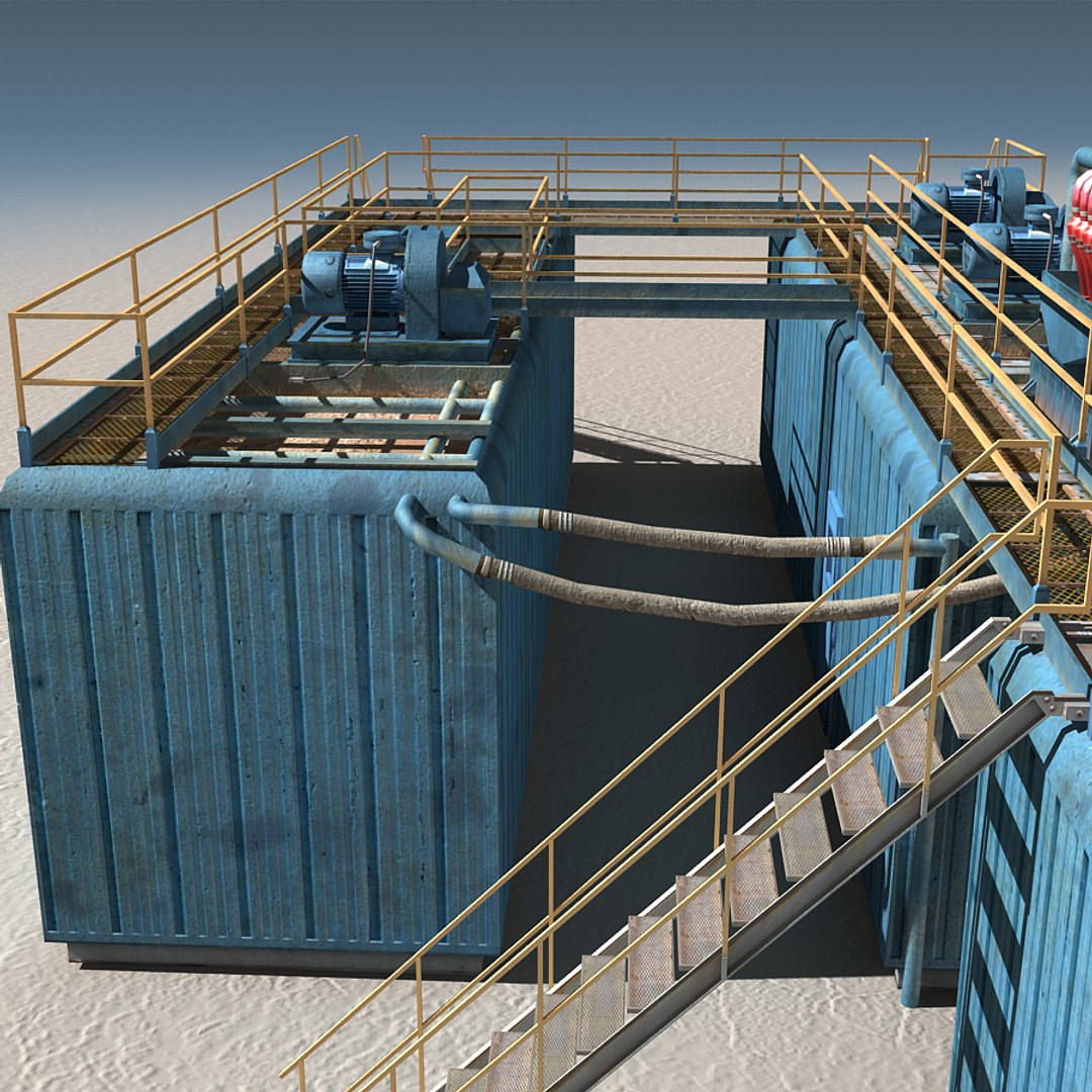 3dsmax Derrick Mud Cleaner Rig